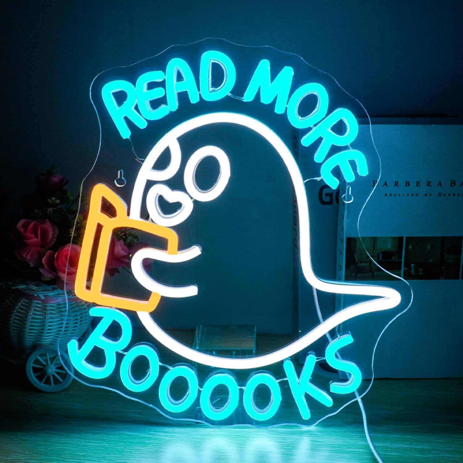 Auledio Read more books neon books neon lights for bedroom reading ...