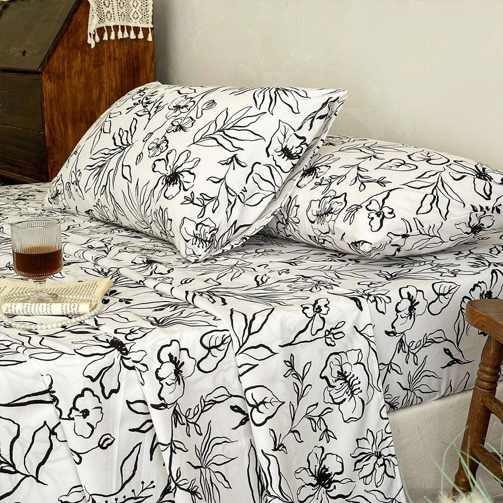 Dapper Styles Boho Floral Sheets 3 pieces And Coquette Cottagecore Leaf ...