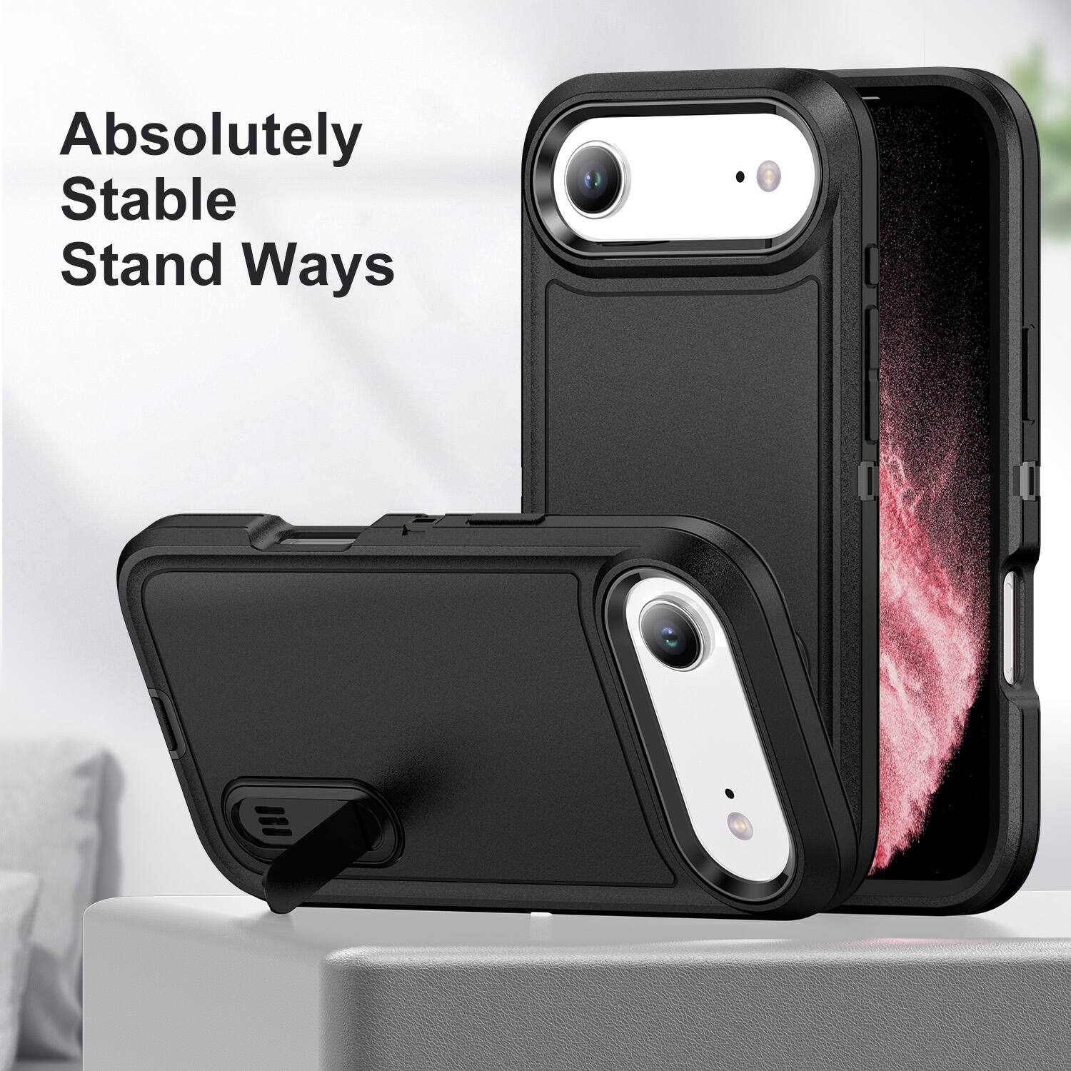 Dteck Heavy Duty Case for Apple iPhone Air with Foldable Kickstand,Dual ...