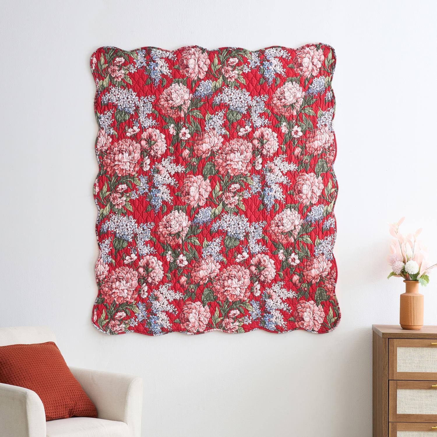 Greenland Home Fashions Millie Accessory Throw Blanket 50" x 60" Garnet ...