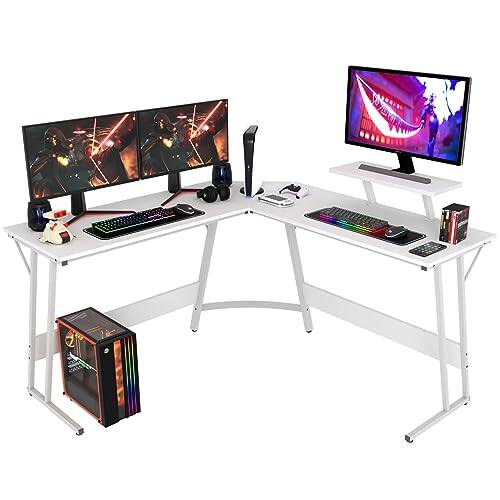 Hirose Alice L Shaped Desk Corner Gaming Computer With Large Desktop Studying And Working For ...