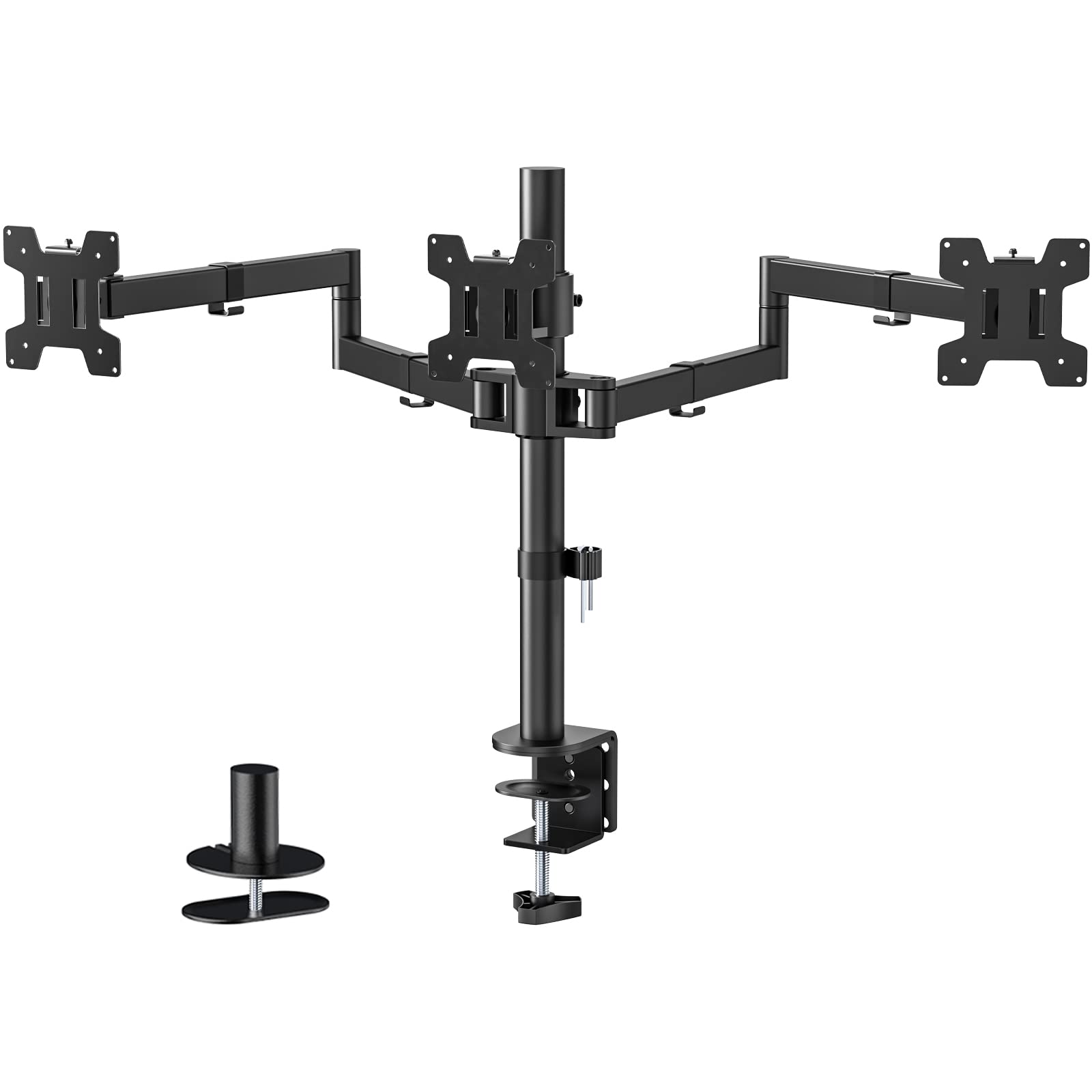 Earthley Blooms Triple Monitor Mount Screens Adjustable 3 Monitors Desk ...