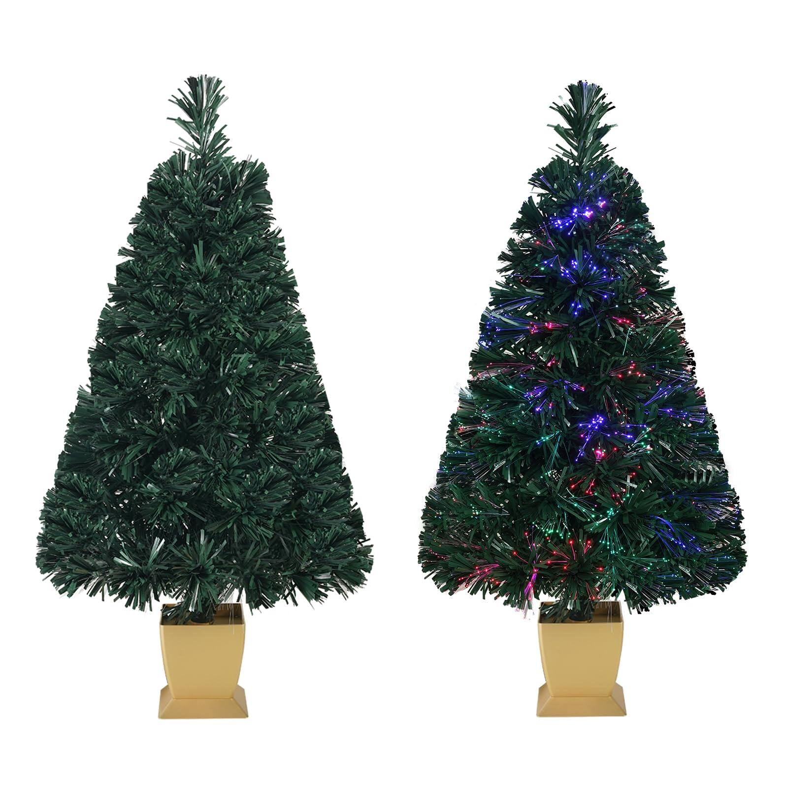 TECH SAFARI Fiber Optic Christmas Tree With Lights Artificial Prelit ...
