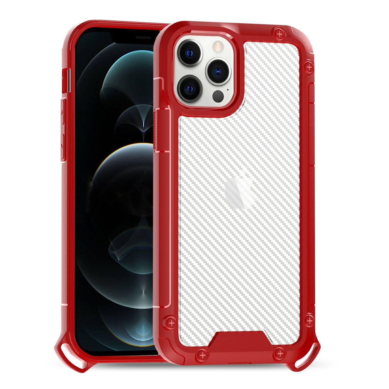 Reiko Shockproof Pc Bumper Case With Carbon Fiber Pattern In For Iphone ...