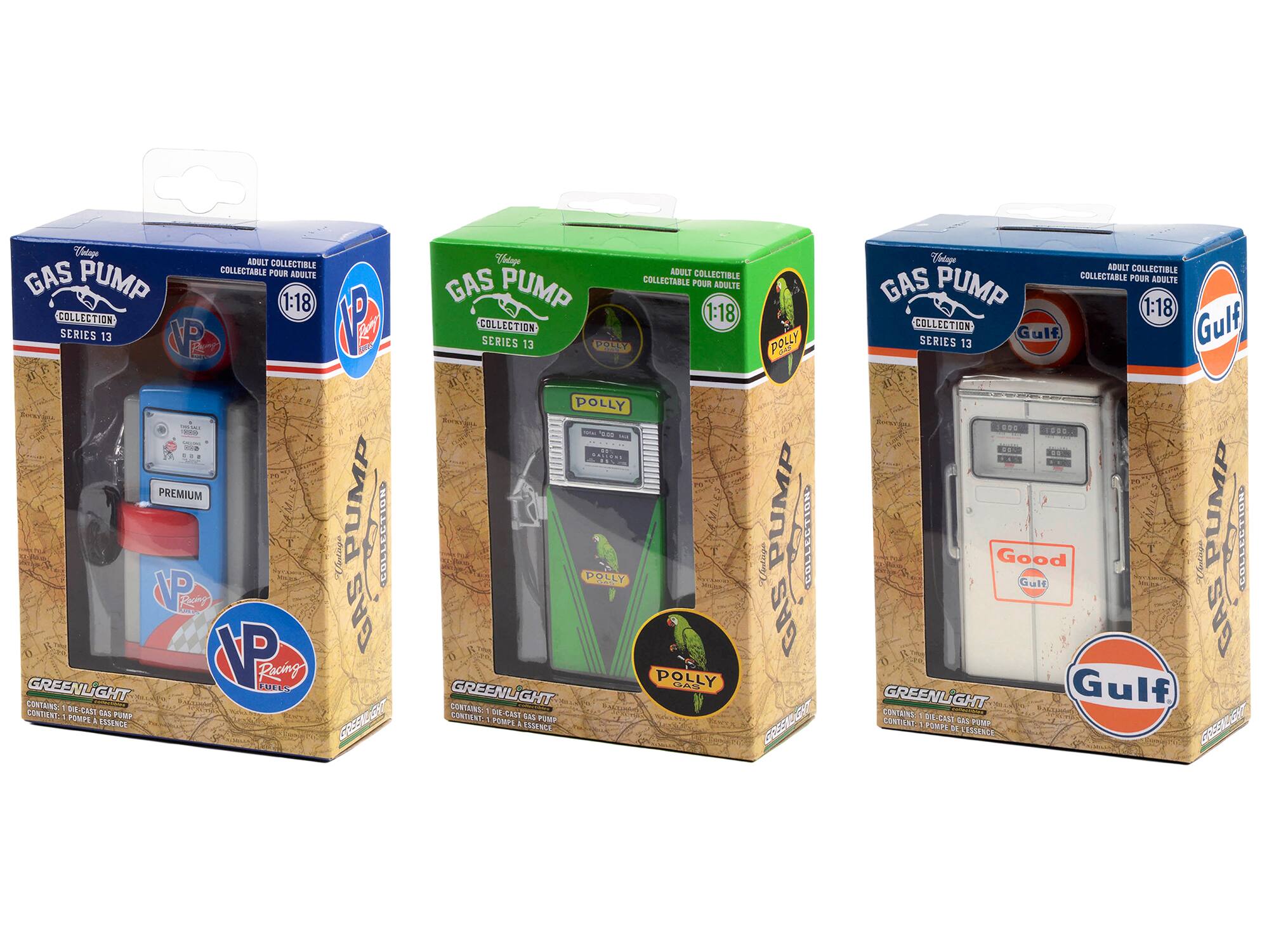 "Vintage Gas Pump" Set of 3 Pumps Series 13 1/18 Diecast Models by ...