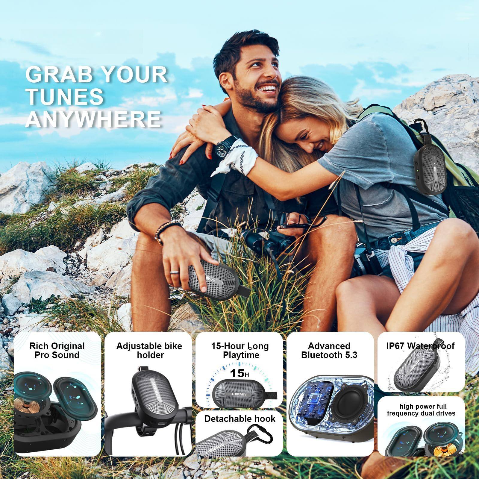 Cedar Assembly Portable Mini Bike Ip67 Waterproof Wireless With Adjustable Strap And Hook Loud ...