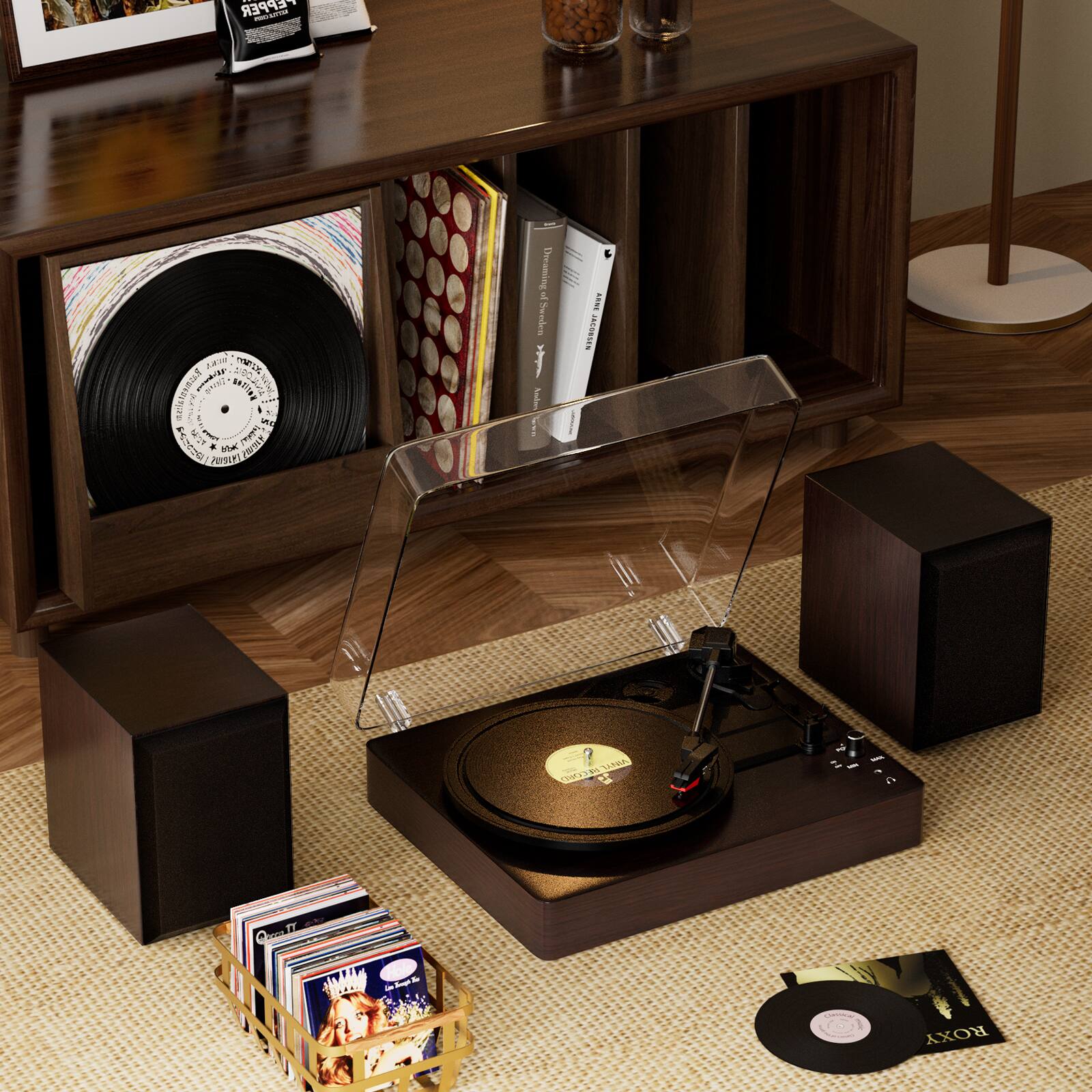 Topteng Bluetooth 5.0 Split Turntable, 3 Speed, Dual Speakers, 7/10/12" Vinyl, Ruby Stylus ...