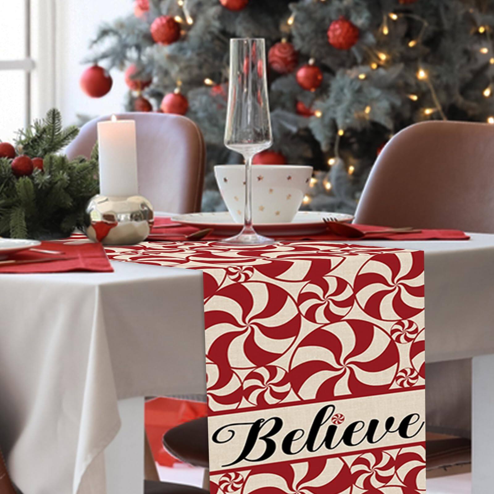 Paradigms Interiors Christmas Peppermint Candy Table Runner Xmas ...
