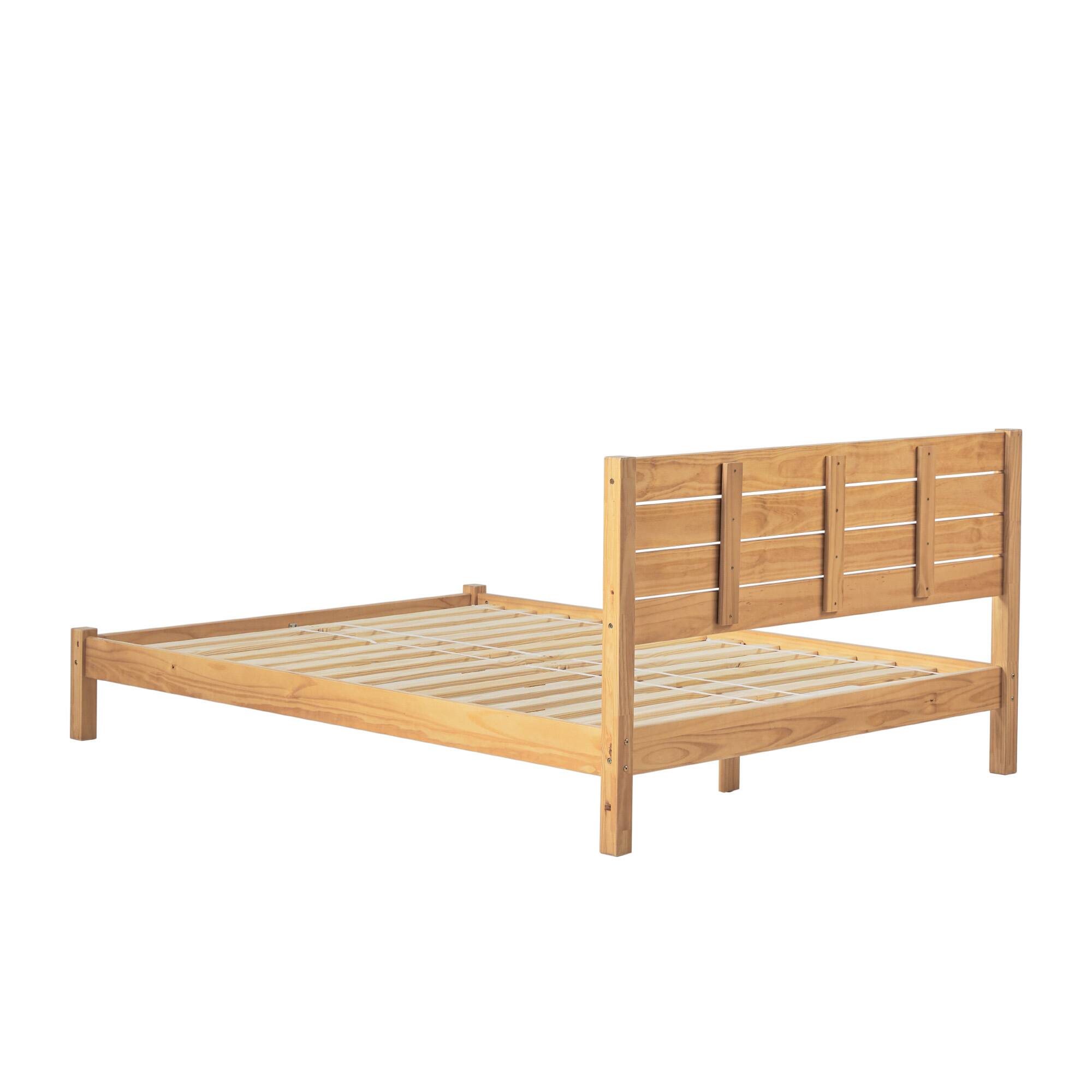 Best Buy: Walker Edison Minimalist Slatted Solid Wood Low Queen ...