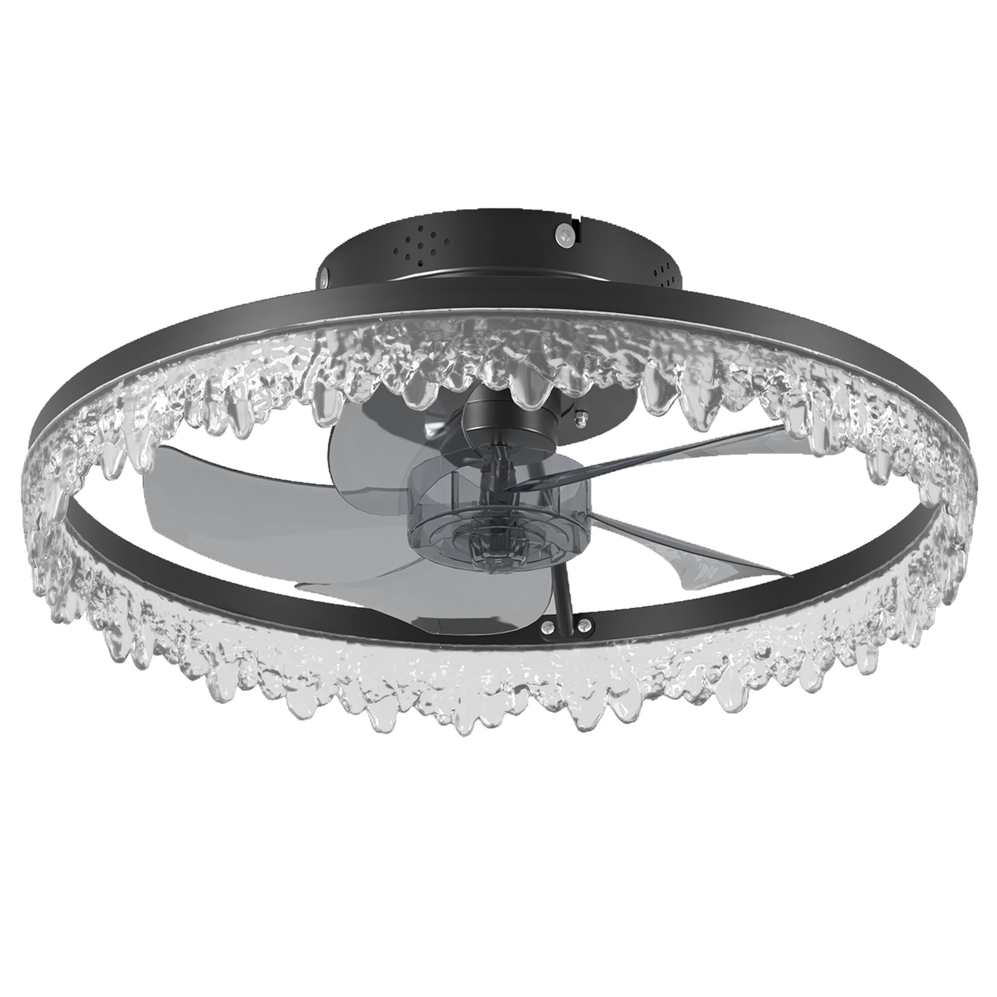 APRILSOUL Smart Silent Ceiling Fan 16 inch LED Chandelier 5 Blades ...