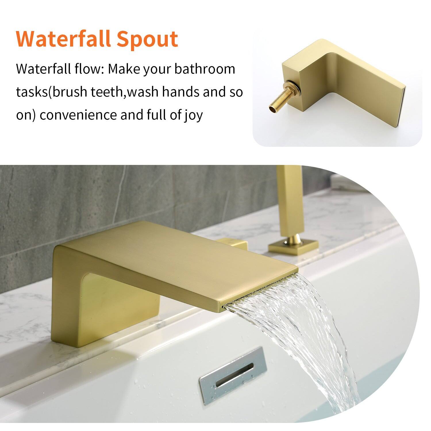 Boyel Living 4.72 in.W Sloped Bathtub Hot and Cold Water Faucet with ...
