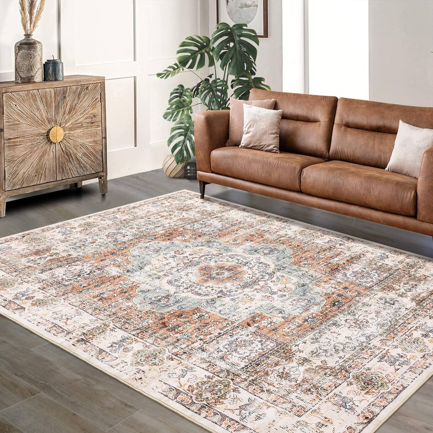 Acekool 10 x 13 ft PolyesterArea Rugs Non Slip Easy Clean for Living Room Orange PHO_33JM - Best Buy