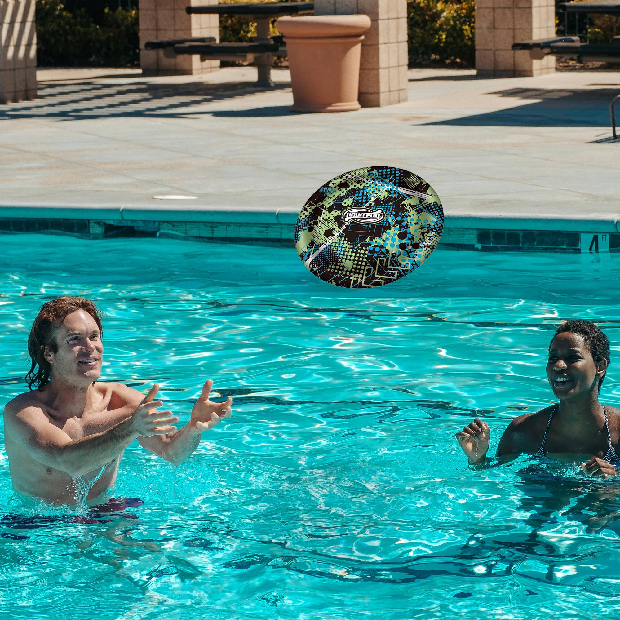 Swim Central 20" Aqua and Green Fun Monster Disc Swimming Pool Toy Blue ...