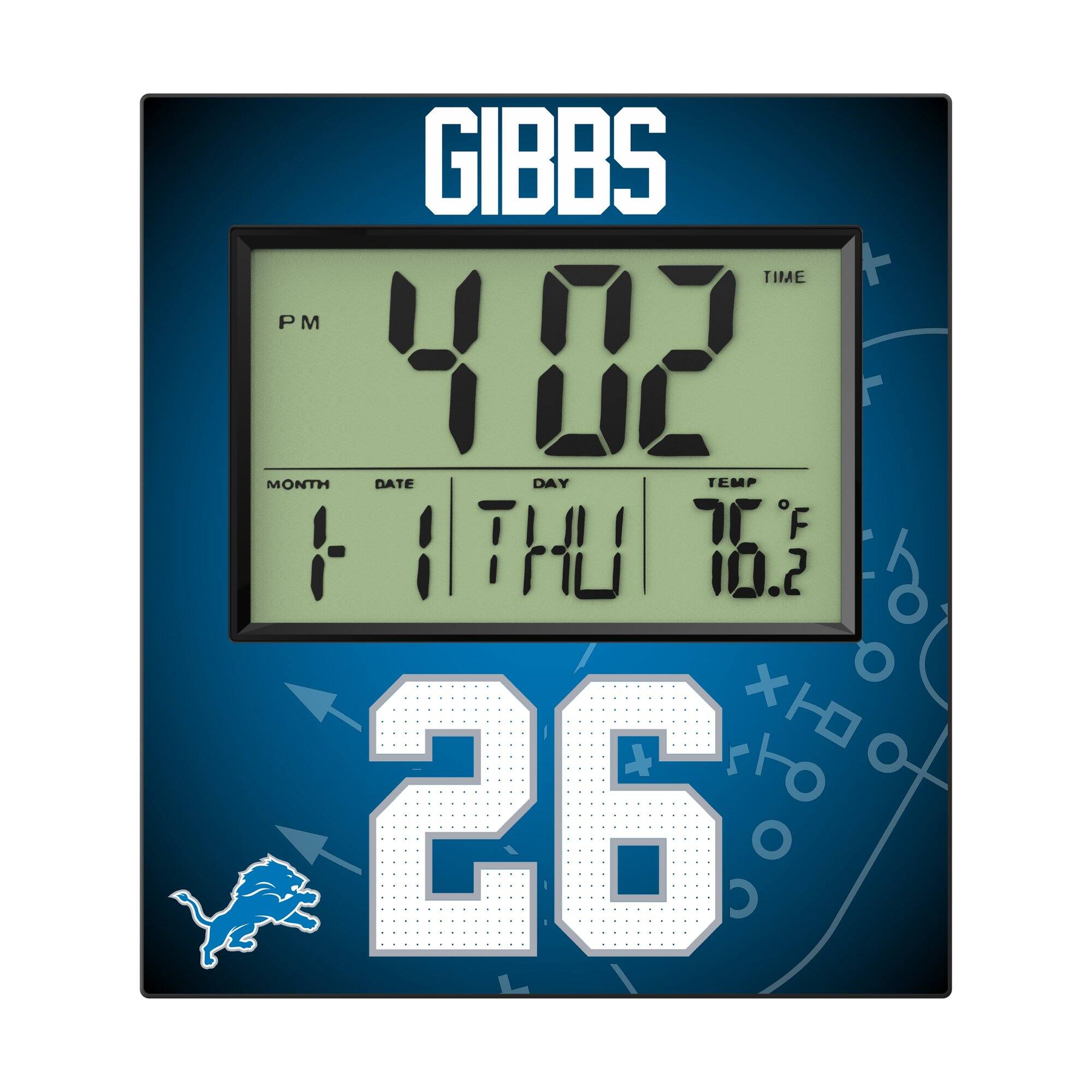 Keyscaper Jahmyr Gibbs Detroit Lions Digital Desk & Wall Clock ...