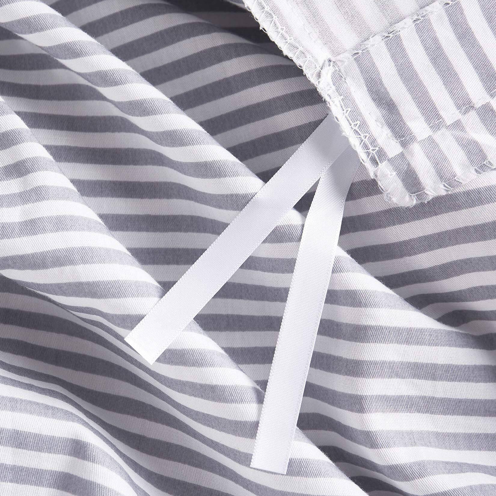 Dapper Styles Striped Cotton Duvet Cover Set Ticking Stripe Pinstripe ...