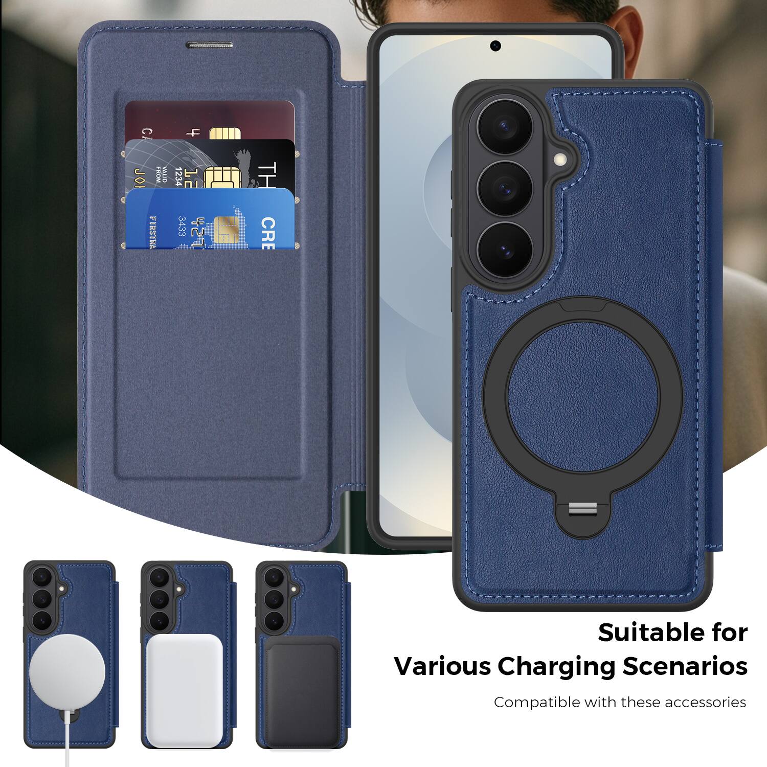 Dteck For Samsung Galaxy A17 5G Shockproof Leather RFID Blocking Card ...