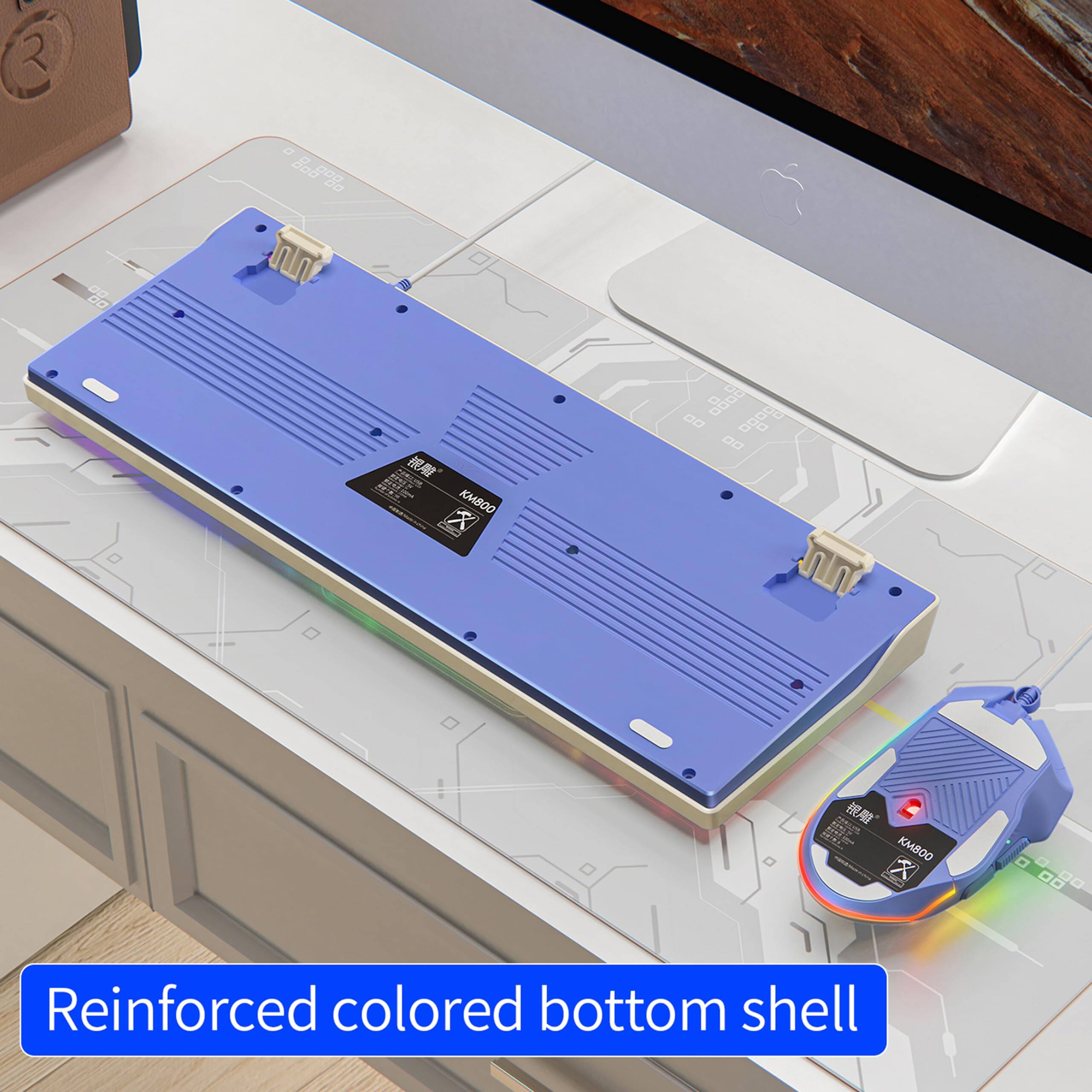 Cozy Serene Membrane Gaming 98 Keys Three Spell Color Matching Game Colorful Neon Led Backlight ...