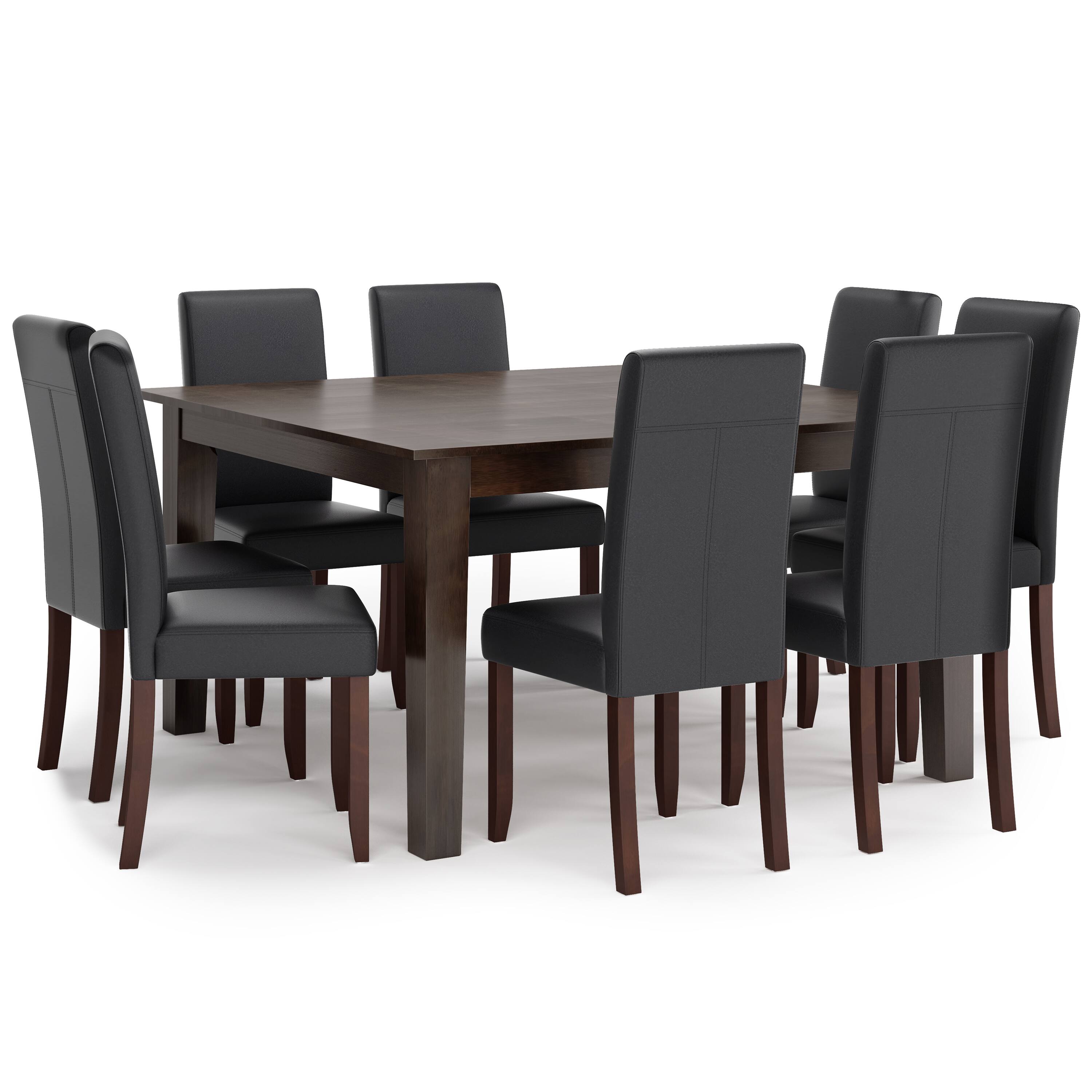 Simpli Home Acadian / Eastwood 9 Piece Dining Set Distressed Black ...
