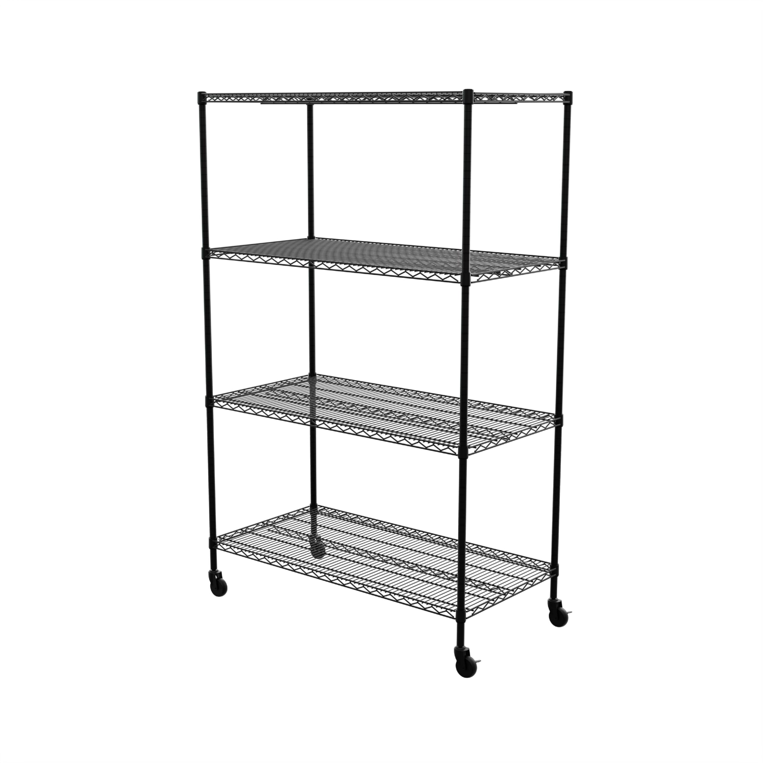 Eden Trails Heavy Duty Wire Shelf with Wheels, Adjustable Metal Storage ...
