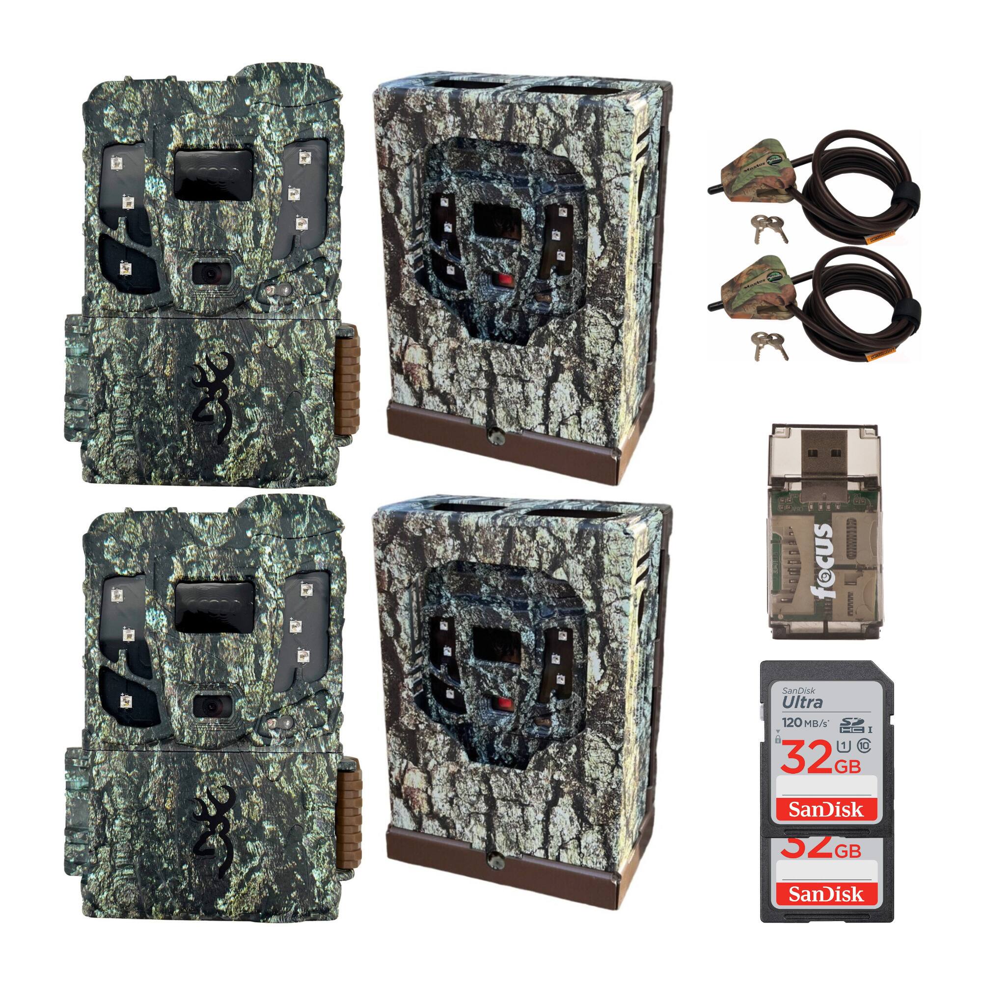 Browning 2PK Pro Scout Max HD Cell TrailCamera, Sec/Box, LockCable 32GB ...