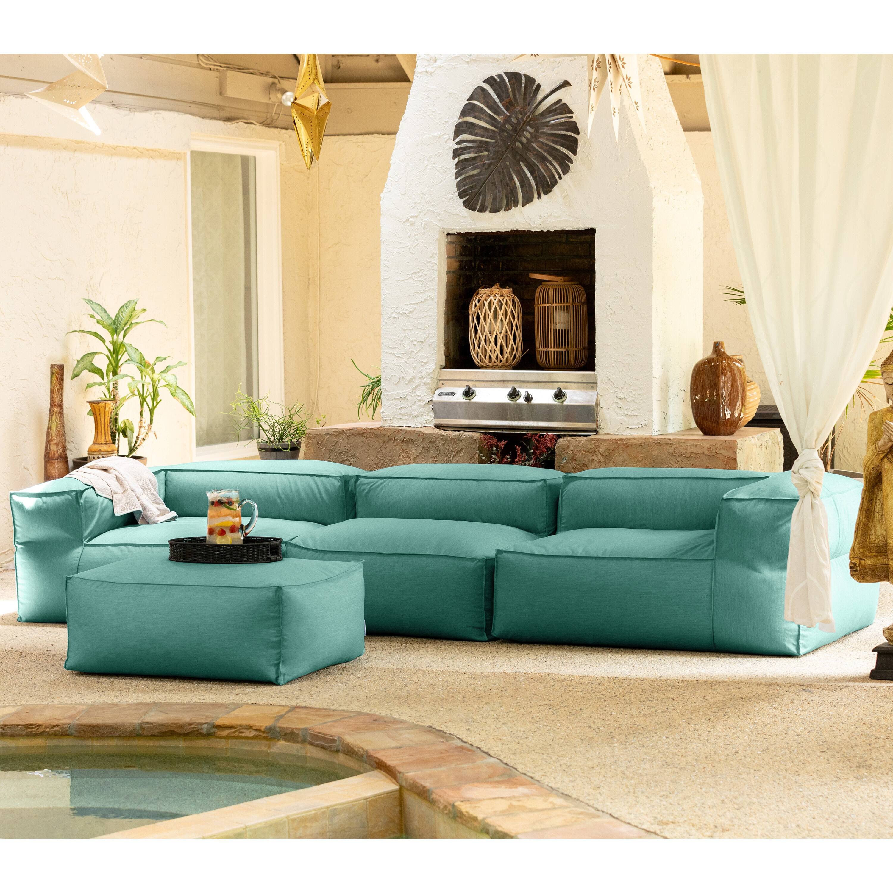 Jaxx Baya 4 Piece Outdoor Sofa with Ottoman Luxurious European Style ...
