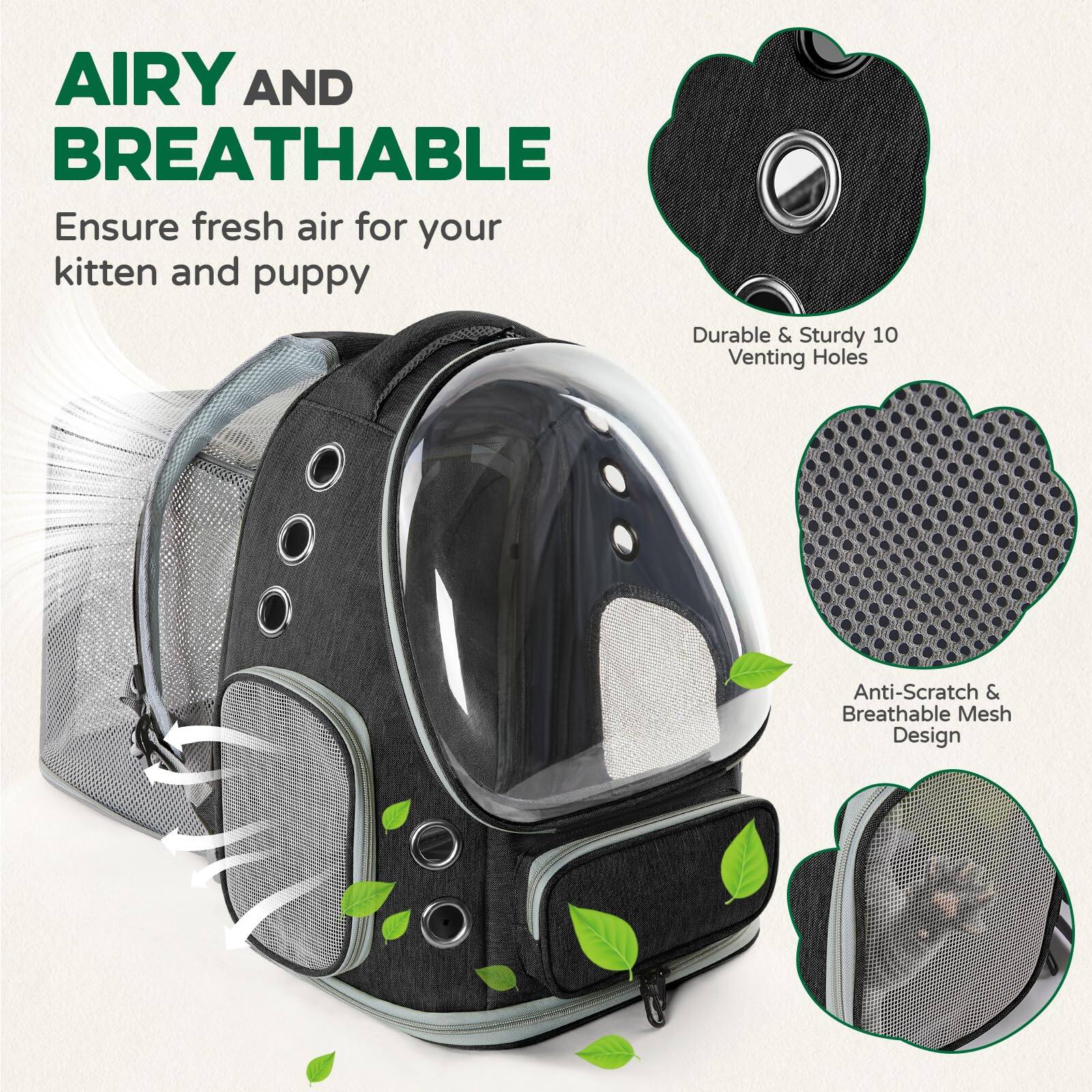 Live At Space Cat Backpack Carrier Bubble Expandable For Cats Or Small ...