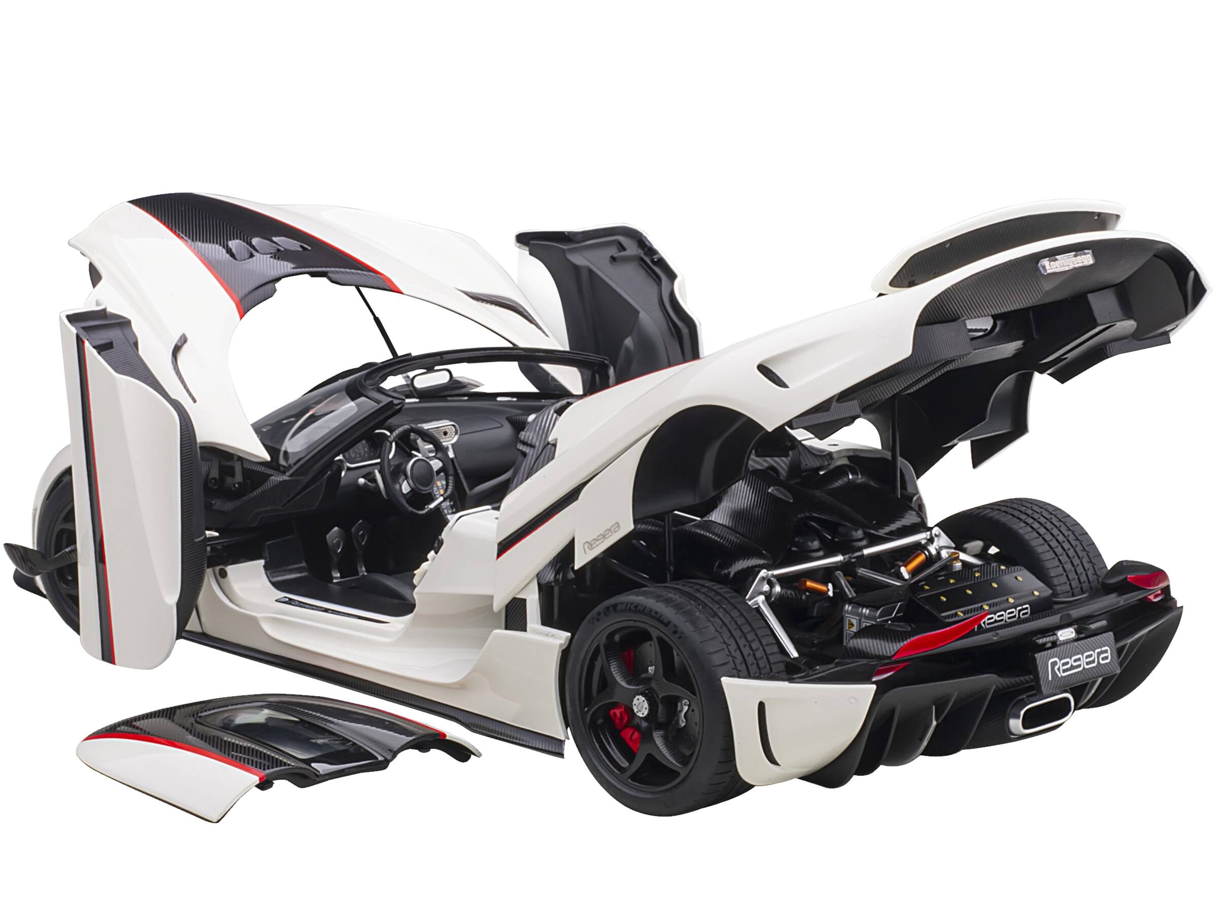 Koenigsegg Regera Stripes 1/18 Model Car by Autoart White With Black ...