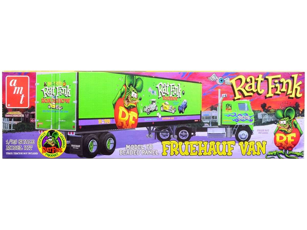 Skill 3 Model Kit Fruehauf FB Beaded Panel Van Trailer "Rat Fink" 1/25 ...