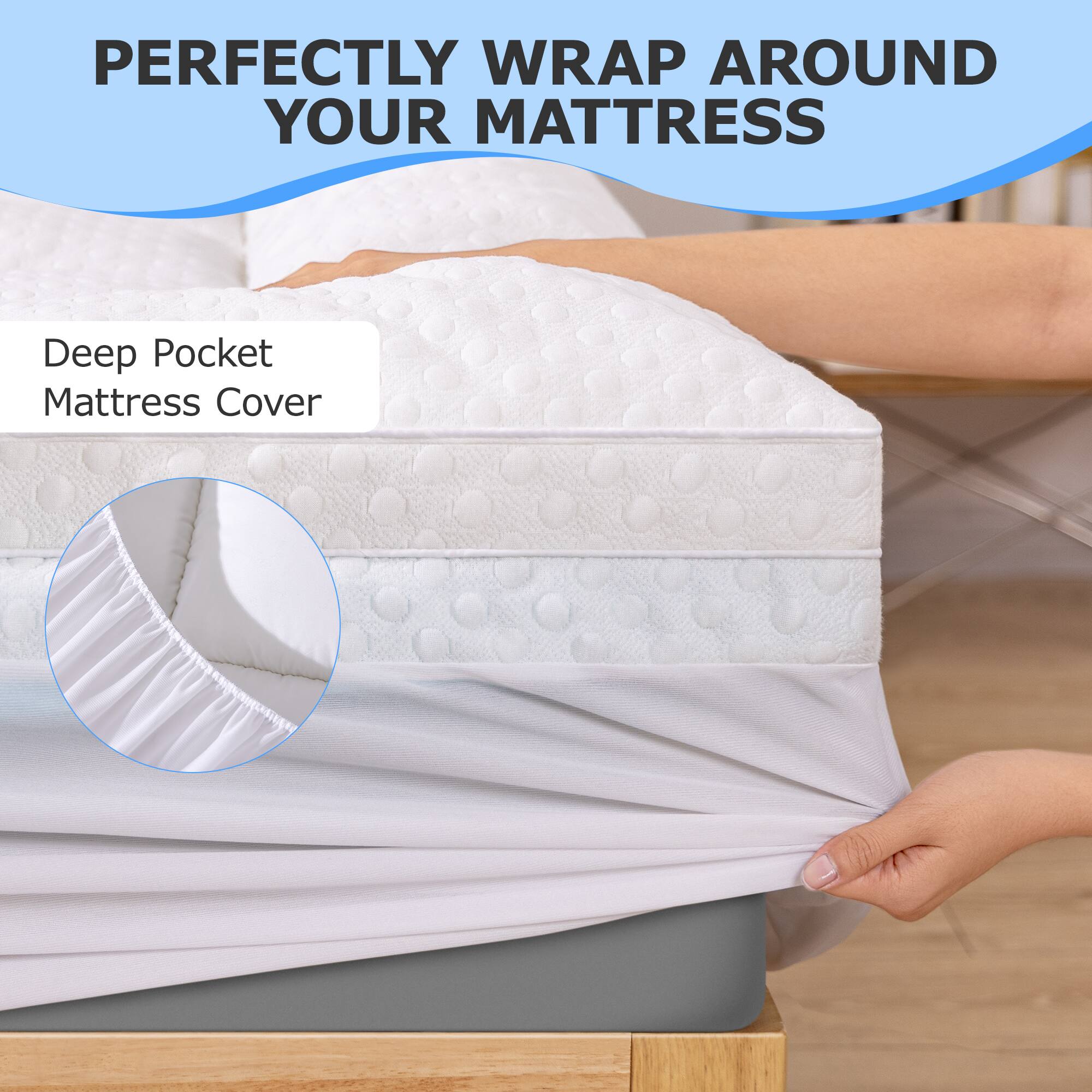 KERDOM 2 in 1 Mattress Topper Memory Foam Set, Dual Layer Design Back ...