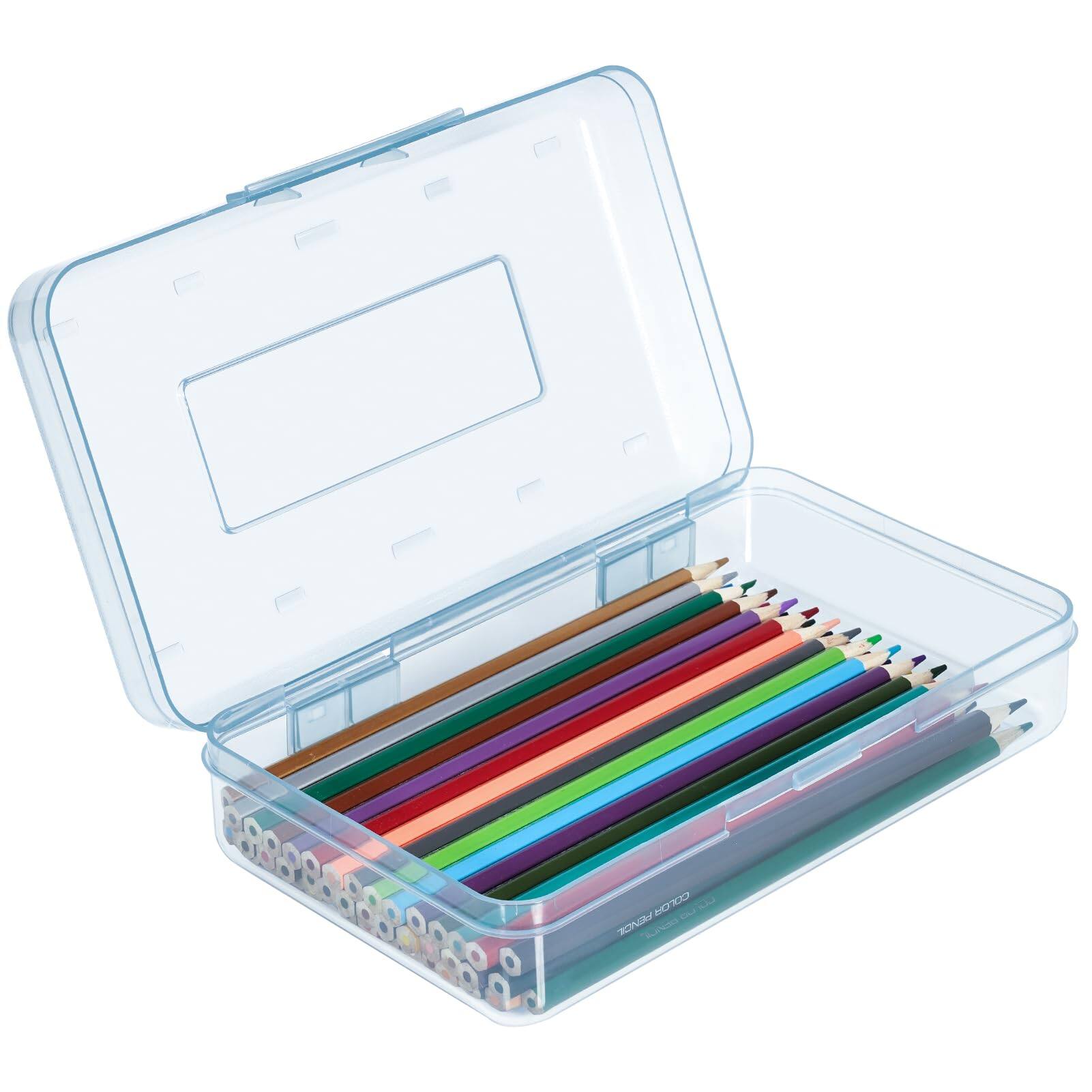 Dapper Styles Pencil Box Capacity Case Plastic Boxs For Adults Hard Crayon Storage With Lid ...