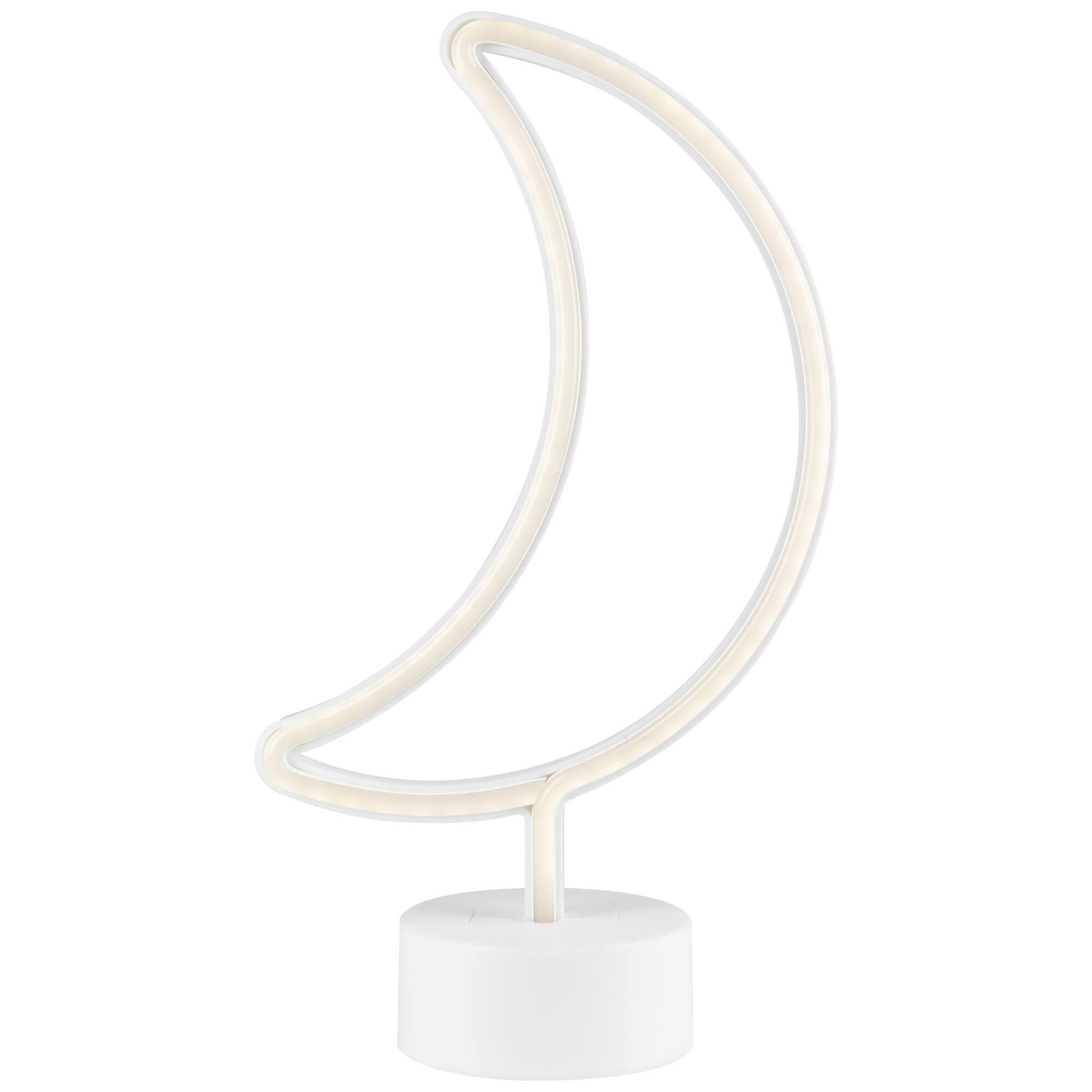 Northlight LED Crescent Moon Neon Table Light 11.5" White 33377717 ...