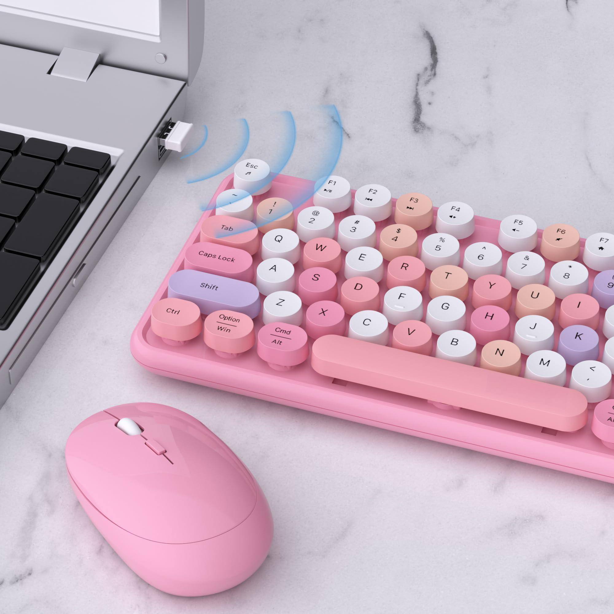 Reds Spade Colorful Computer Mice Combo Retro Typewriter Flexible Keys ...