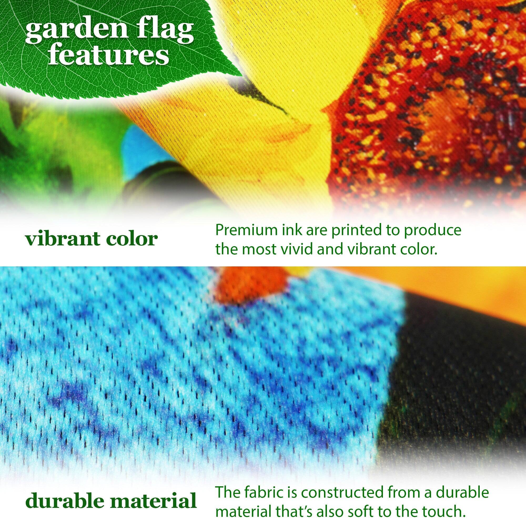 G128 Combo Pack: Garden Flag Stand 36 x 16 in & Welcome Sunflowers 12 x ...