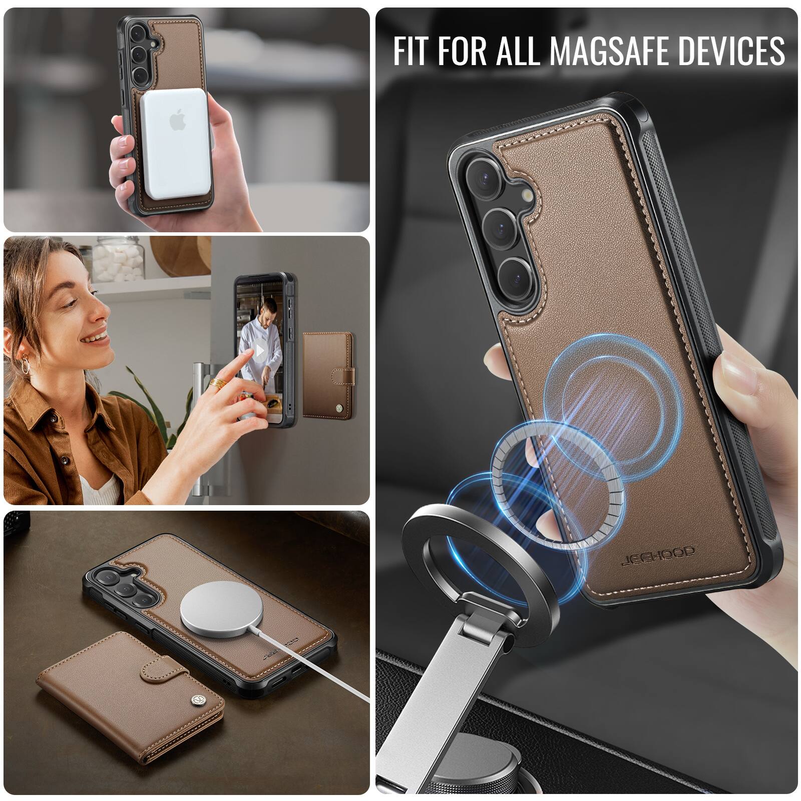 Dteck For Samsung Galaxy A56 Leather Flip Stand RFID Leather Wallet Mag ...