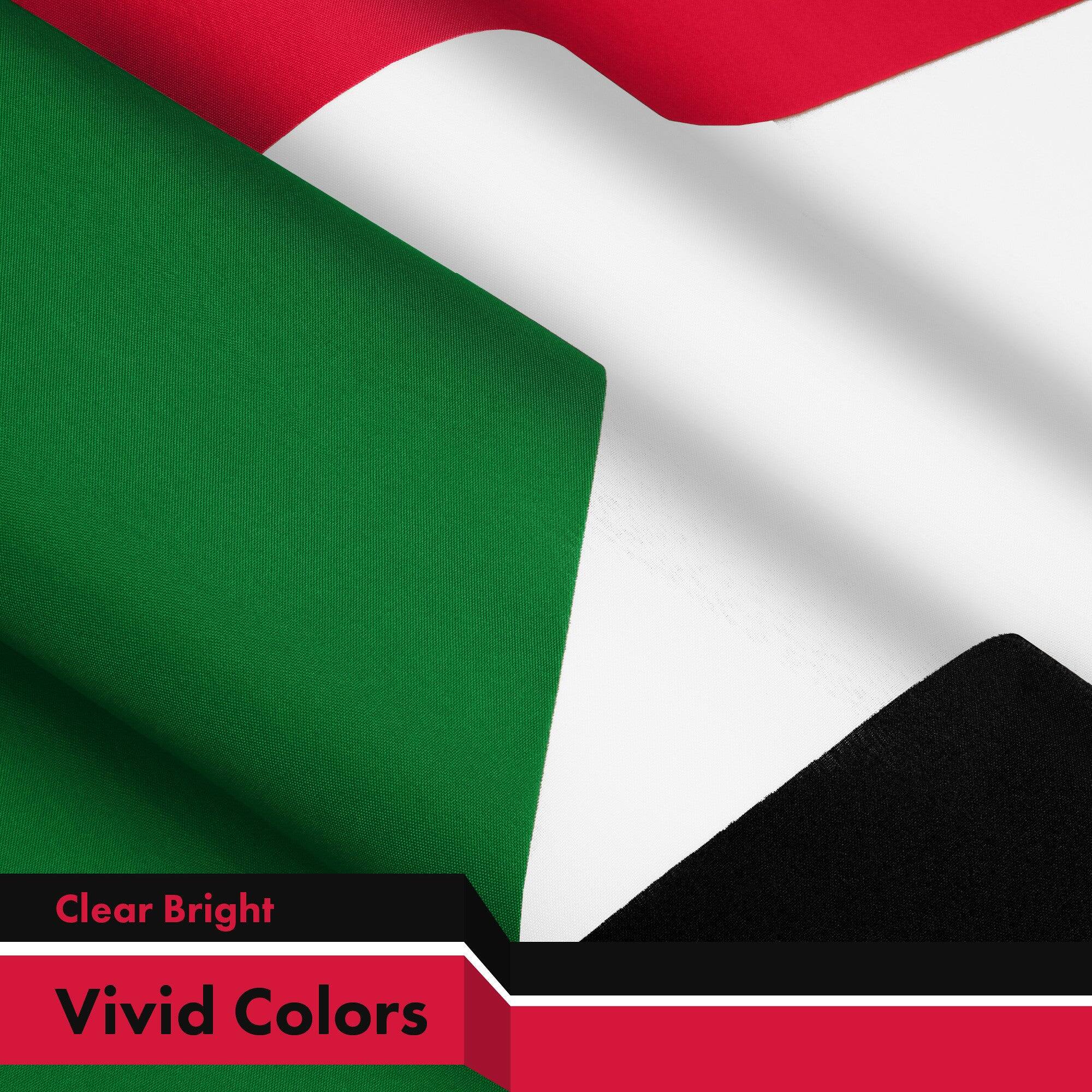 G128 Sudan Flag 3 x 5 ft, 2 Pack Printed 150D Polyester Assorted Colors ...