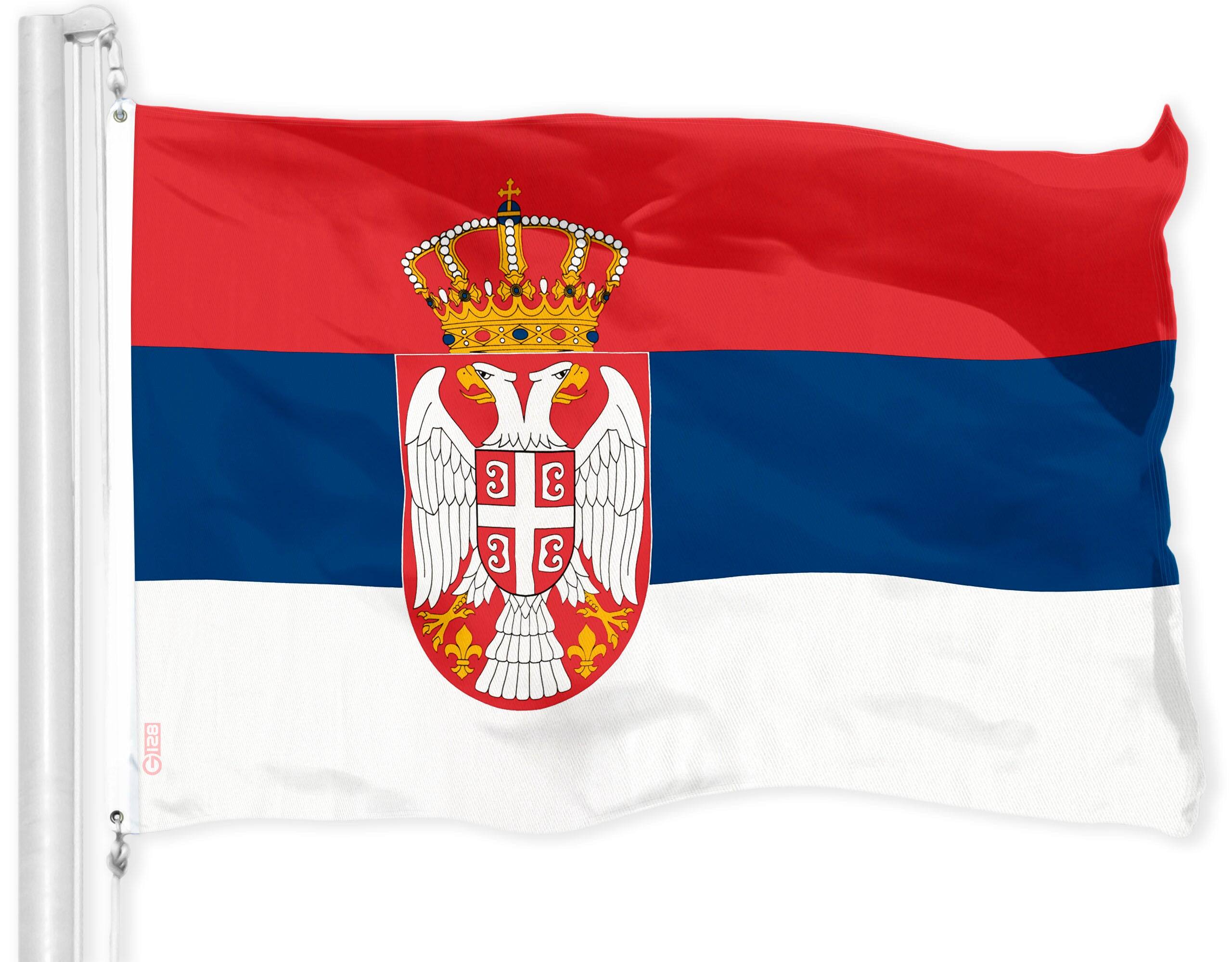 G128 Serbia Flag 3x5 ft 150D Printed Polyester Assorted Colors ...