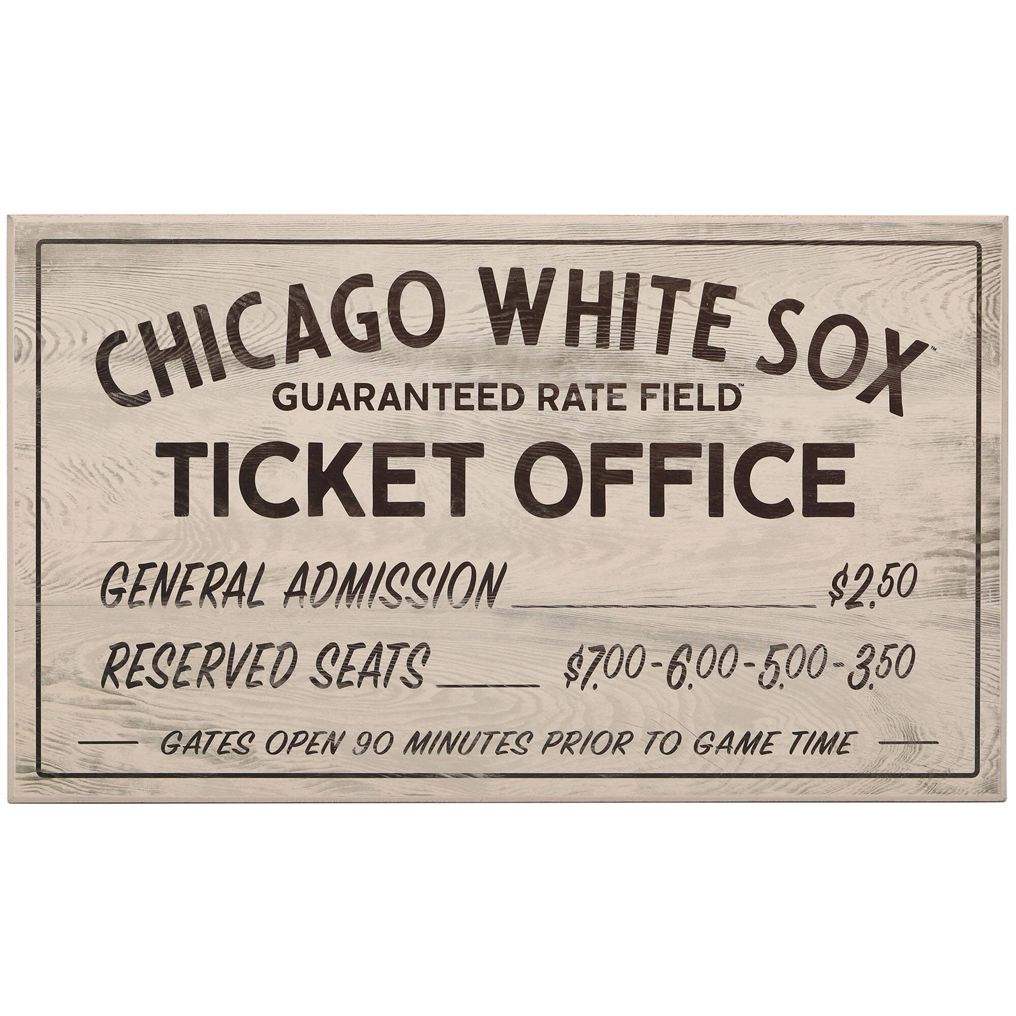 Open Road Brands Chicago White Sox 10" x 17" Ticket Office Wood Sign ...