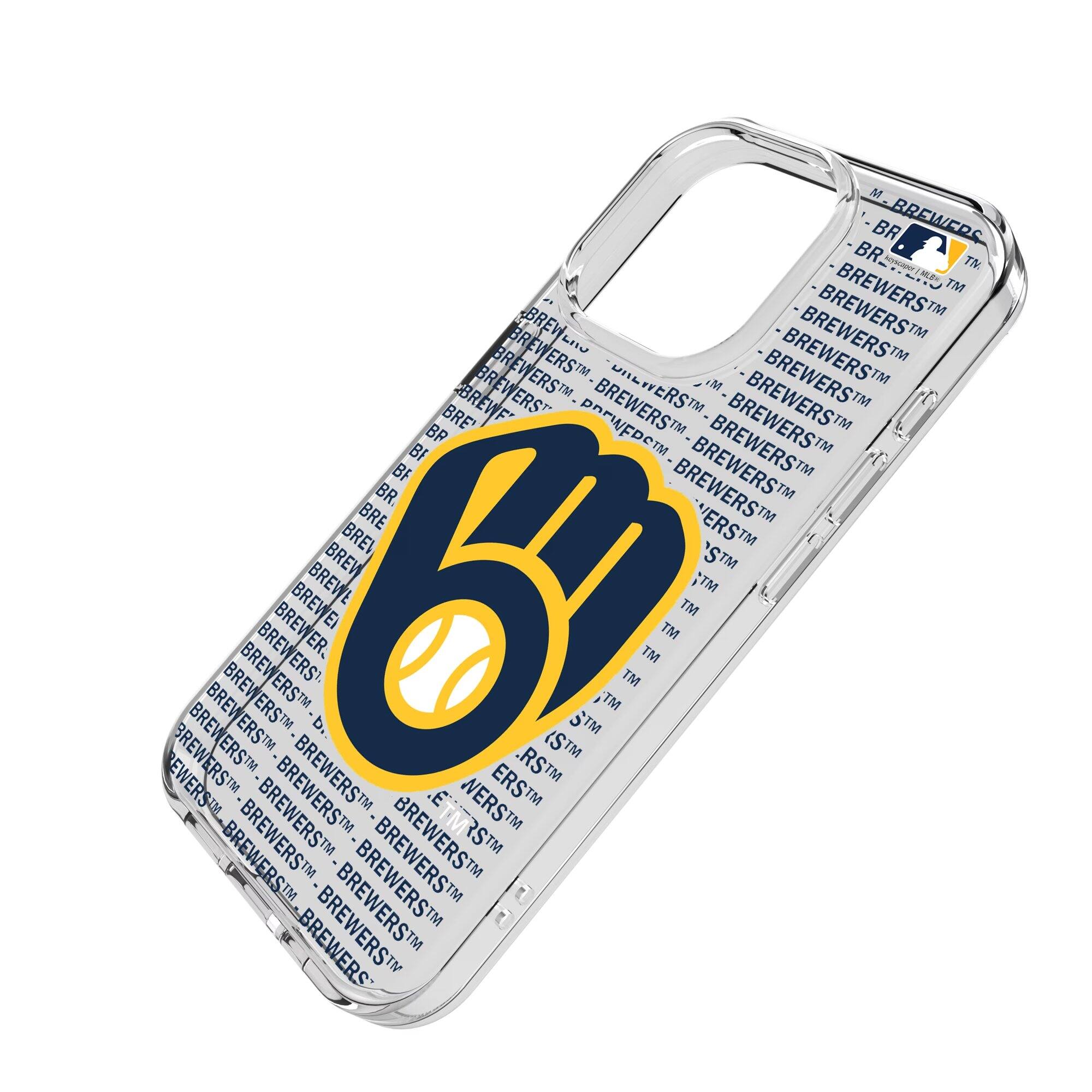 Keyscaper MLB Milwaukee Brewers Text Backdrop Clear iPhone Case 16 Pro ...