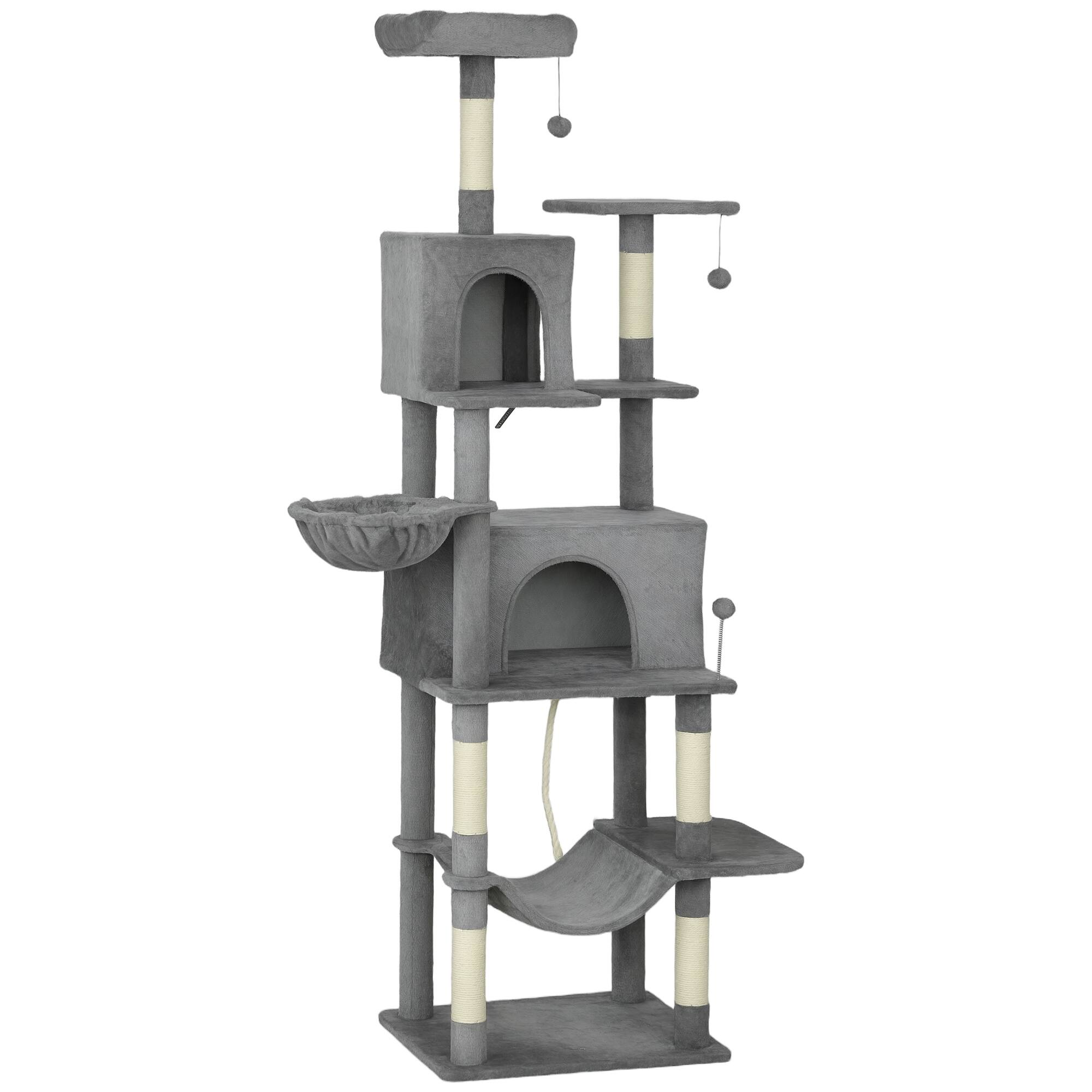 Siljoy 79.5" Extra Tall Multi Level Cat Tree Tower with Anti Tip Strap ...