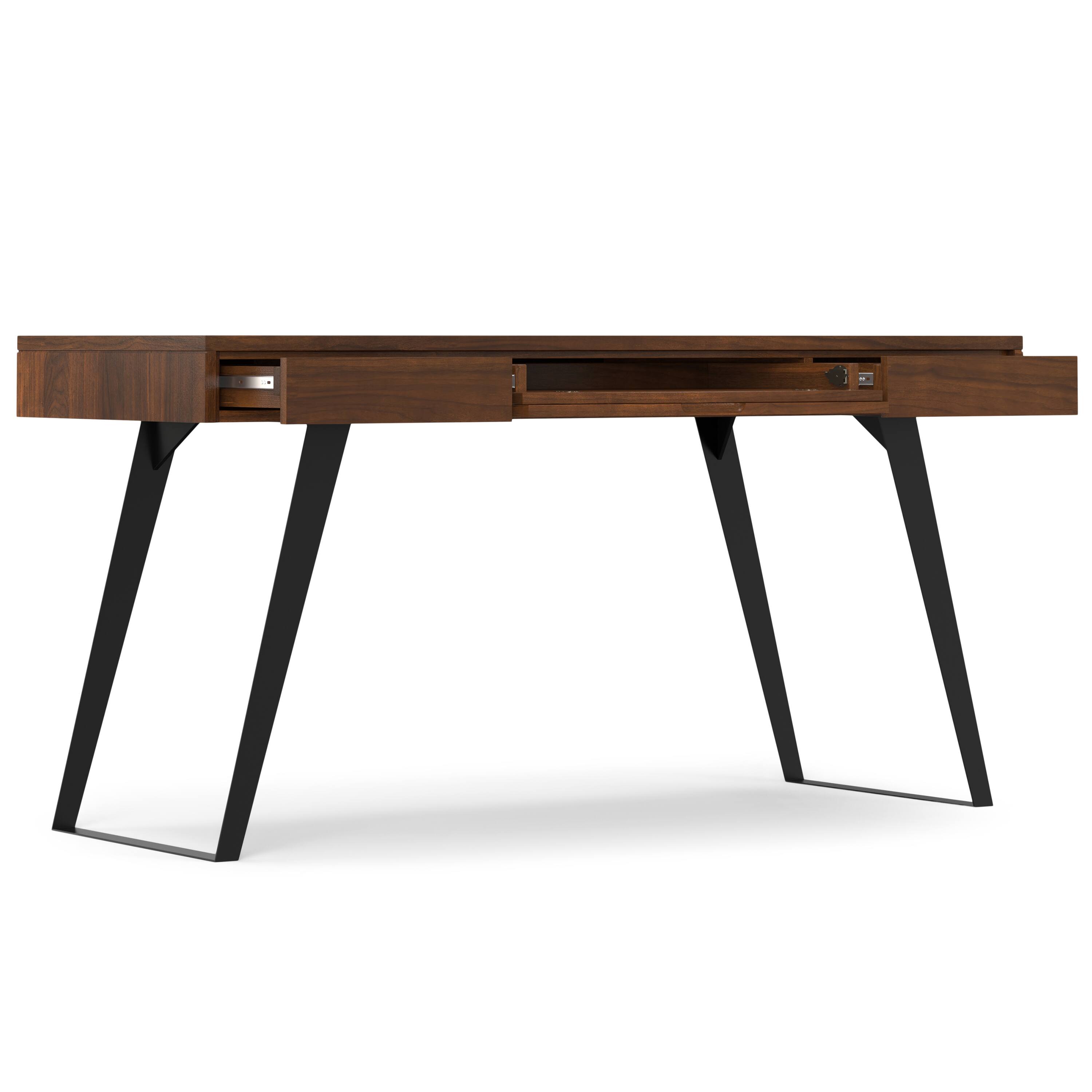 Simpli Home Lowry Modern Industrial 54 inch Wide Desk Walnut AXCLRY-14 ...