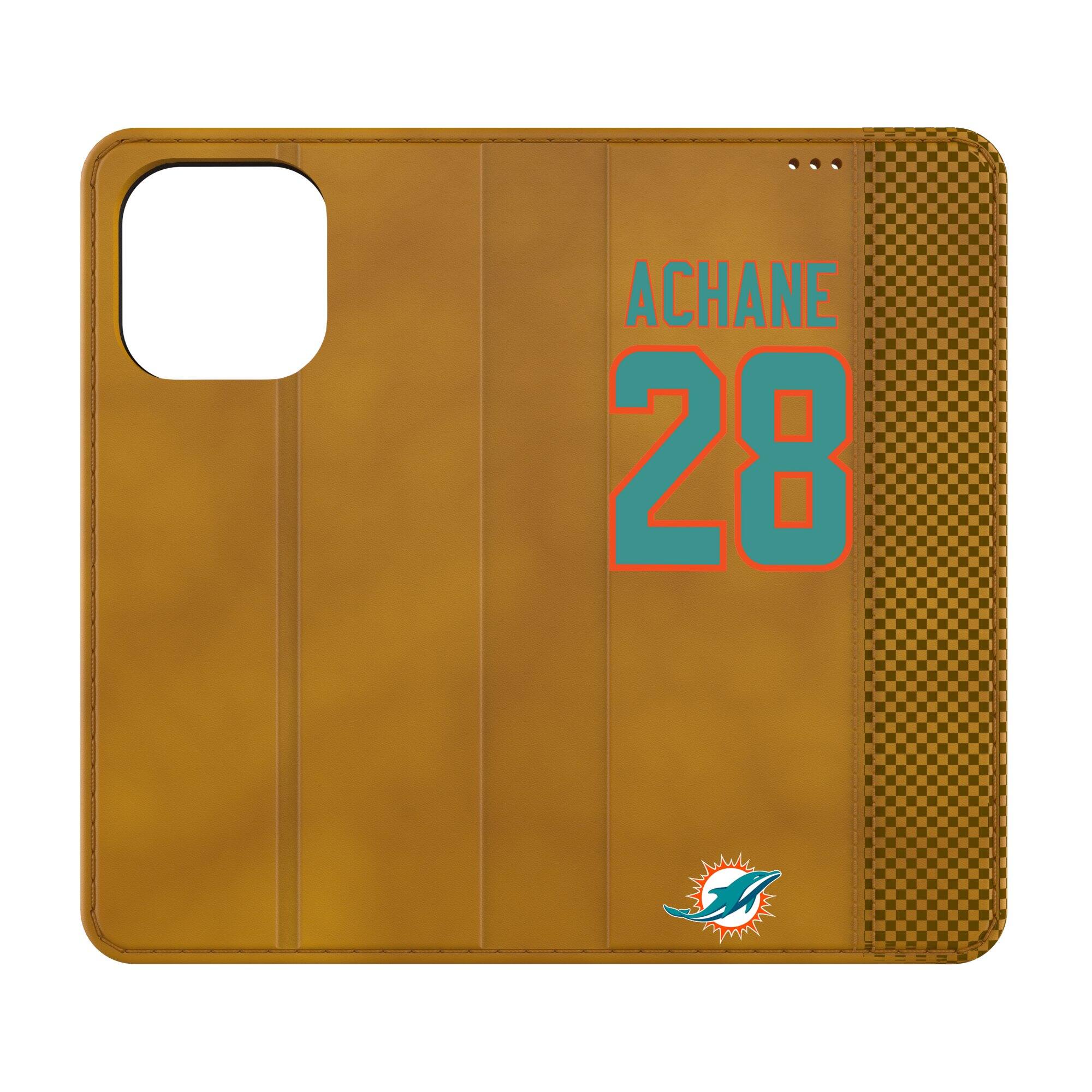 Keyscaper NFL De Von Achane Miami Dolphins Folio iPhone Case 14 Brown ...