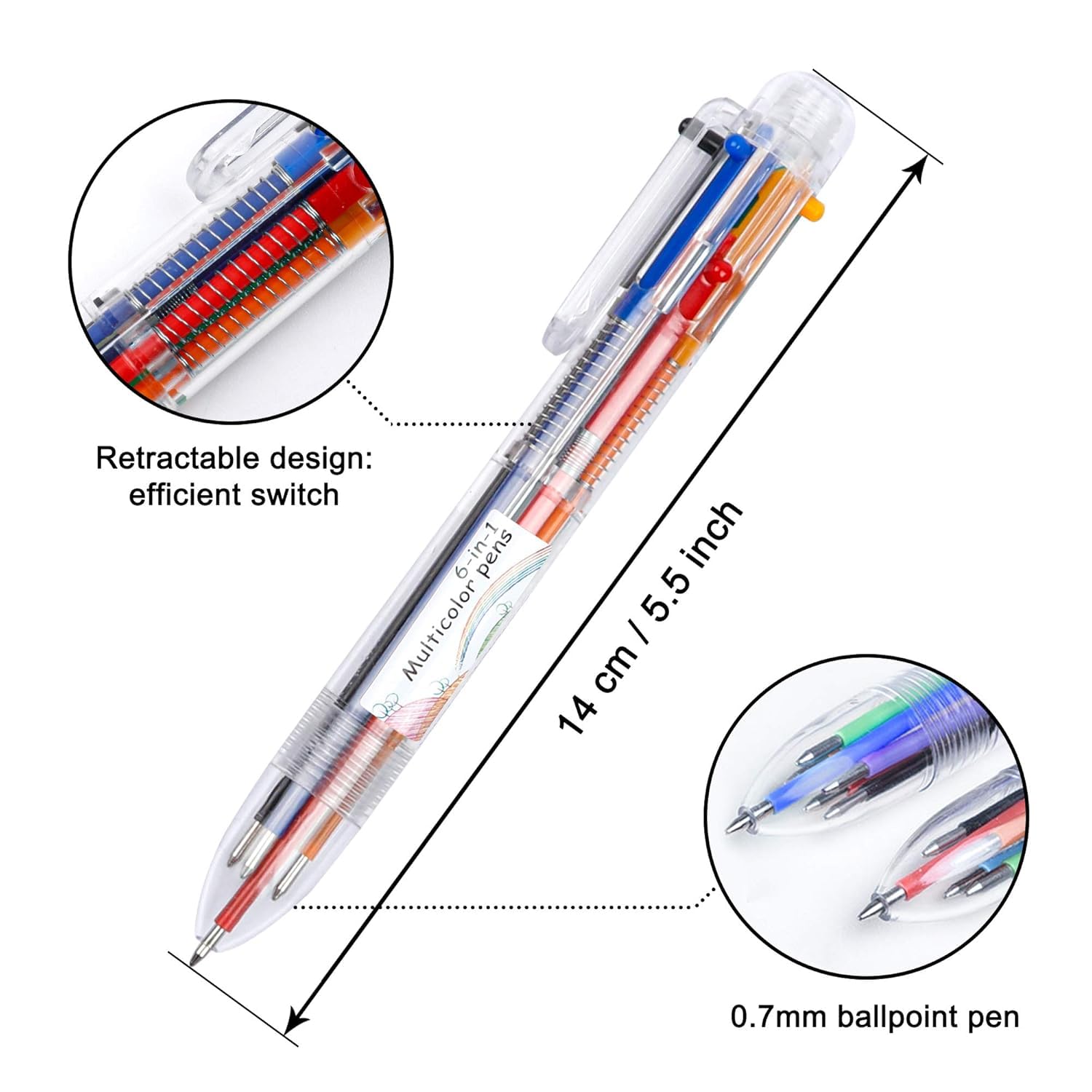 Paradigms Interiors Multicolor Pens 6 in 1 Retractable Ballpoint For ...