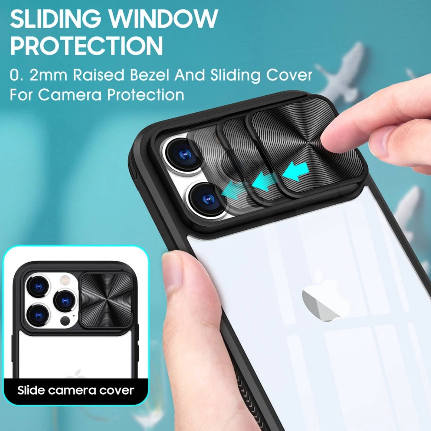 Stock Preferred Clear Case with Slide Camera Cover for iPhone 16 Pro ...