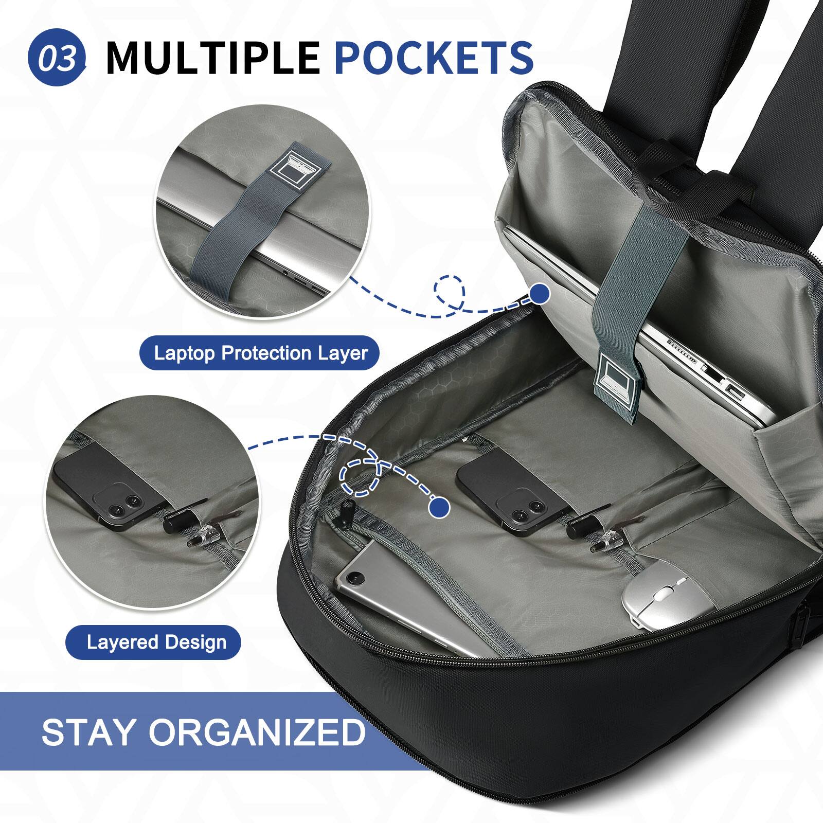 Unique Bargains Slim Expandable TSA Business Bag for Men, 16" Laptop ...