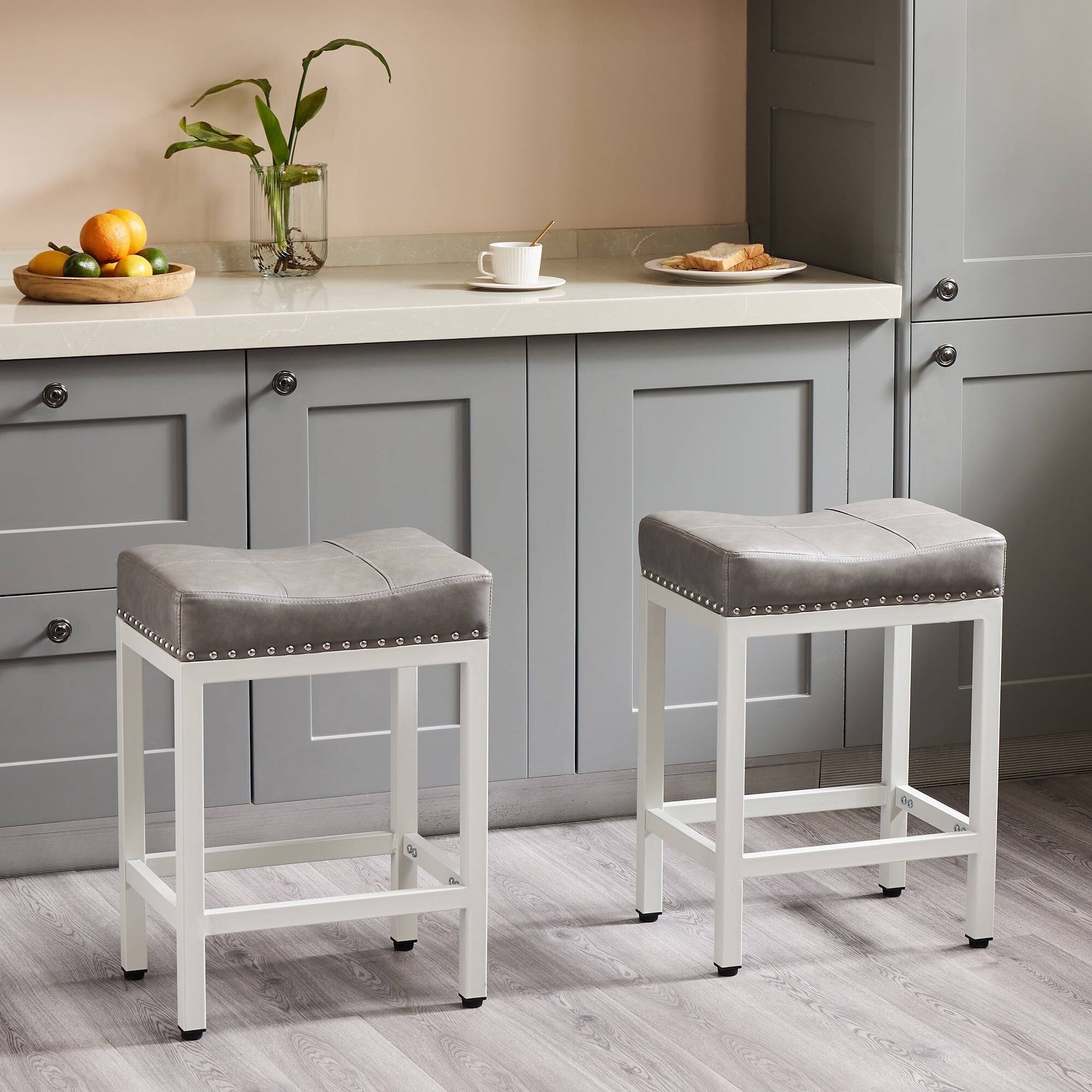 AOITUN Bar Stools Set of 2, Modern Counter Height, 24 Inch Kitchen ...