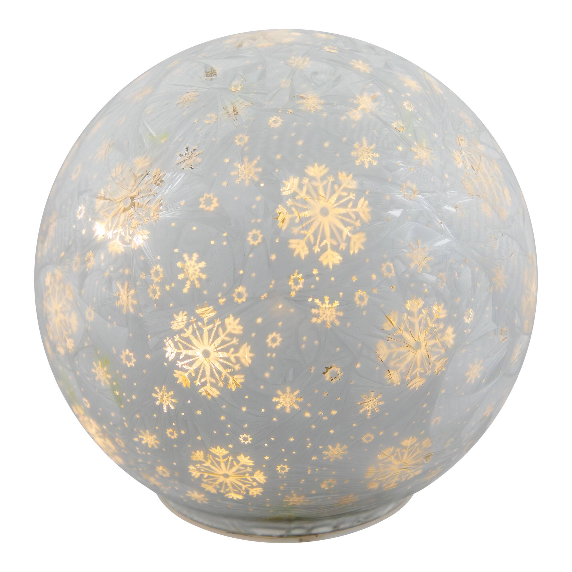 Northlight LED Lighted Snowflakes Glass Globe Christmas Decoration 6 ...
