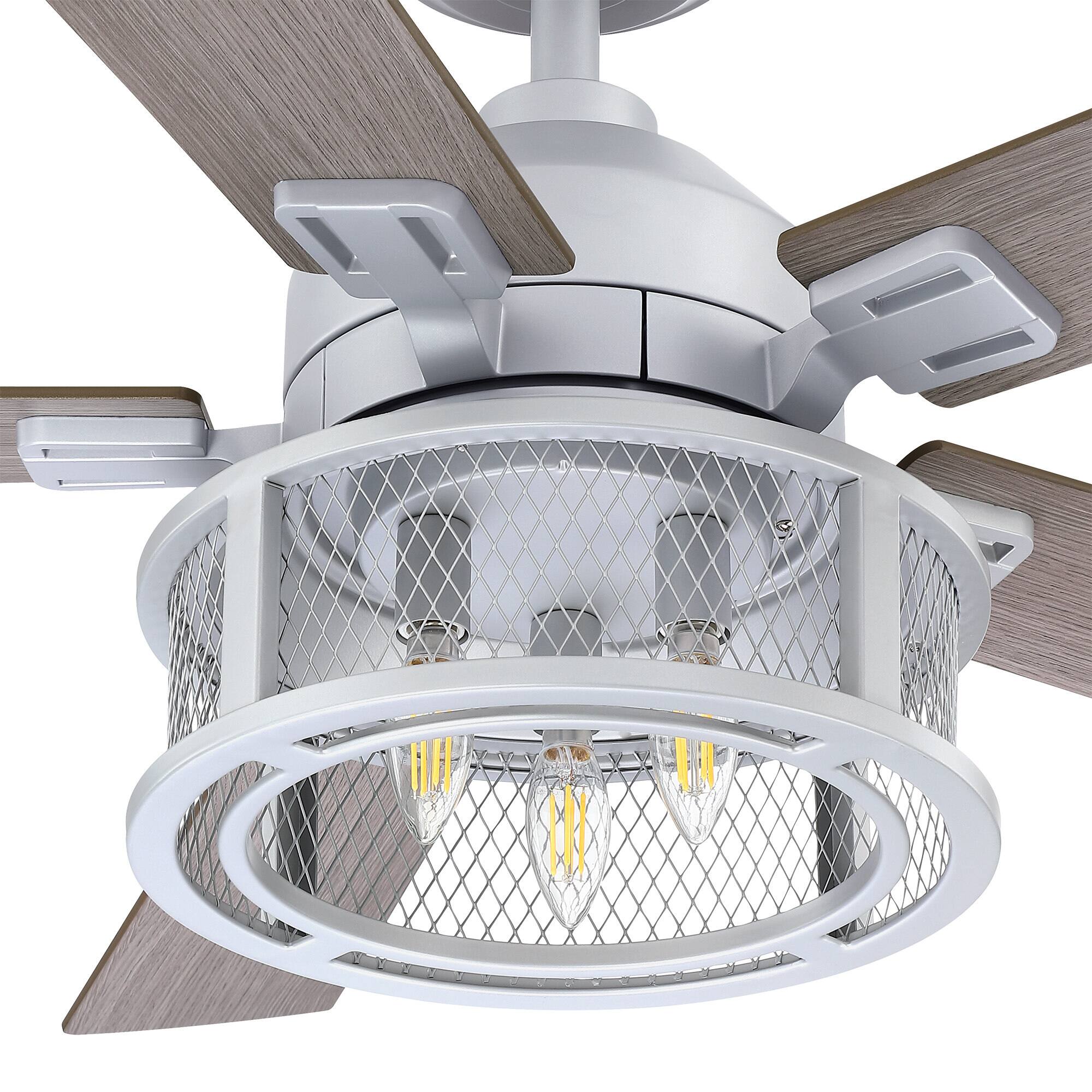 Parrot Uncle 52 in. Modern Mesh Metal Reversible Blades Ceiling Fan ...