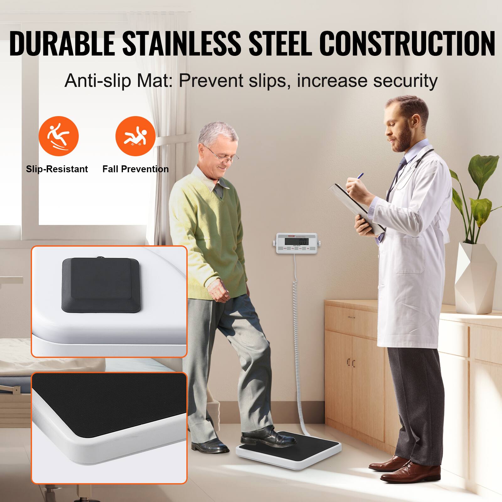 VEVOR Portable Medical Scale, Professional Digital Physician Scale for ...