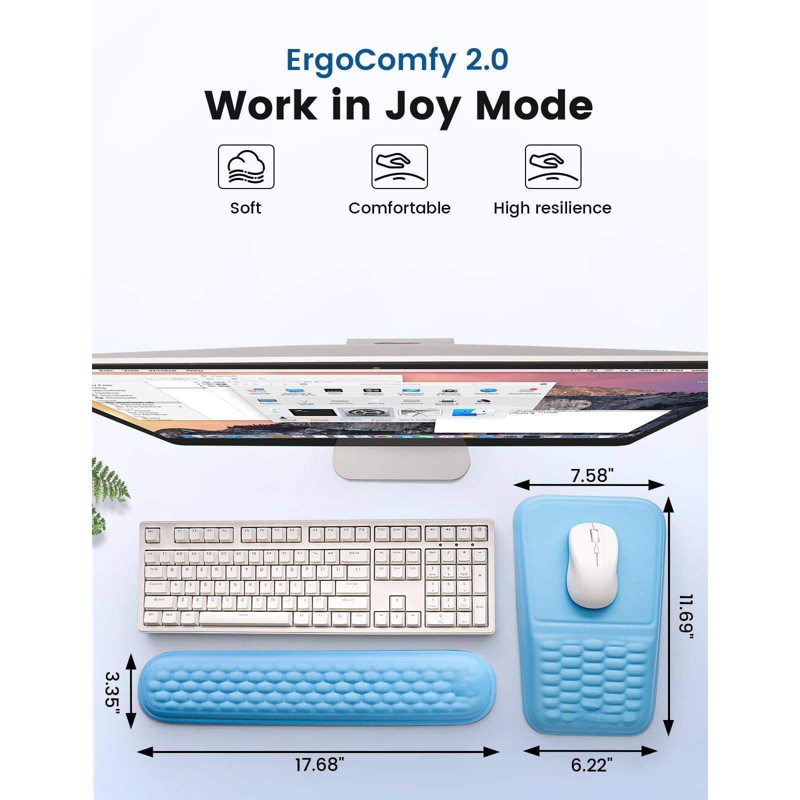 Earthley Blooms Mouse Pad And Wrist Rest Set Soft Memory Foam With ...