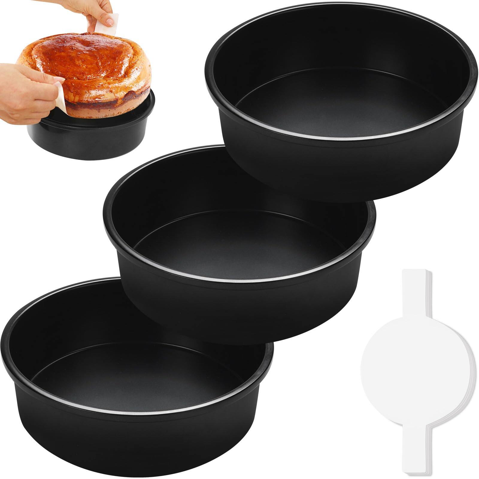 Stylel Star Cake Pan Set Of 3 Nonstick Round Pans With 110 Paper Carbon Steel Baking Dishwasher ...